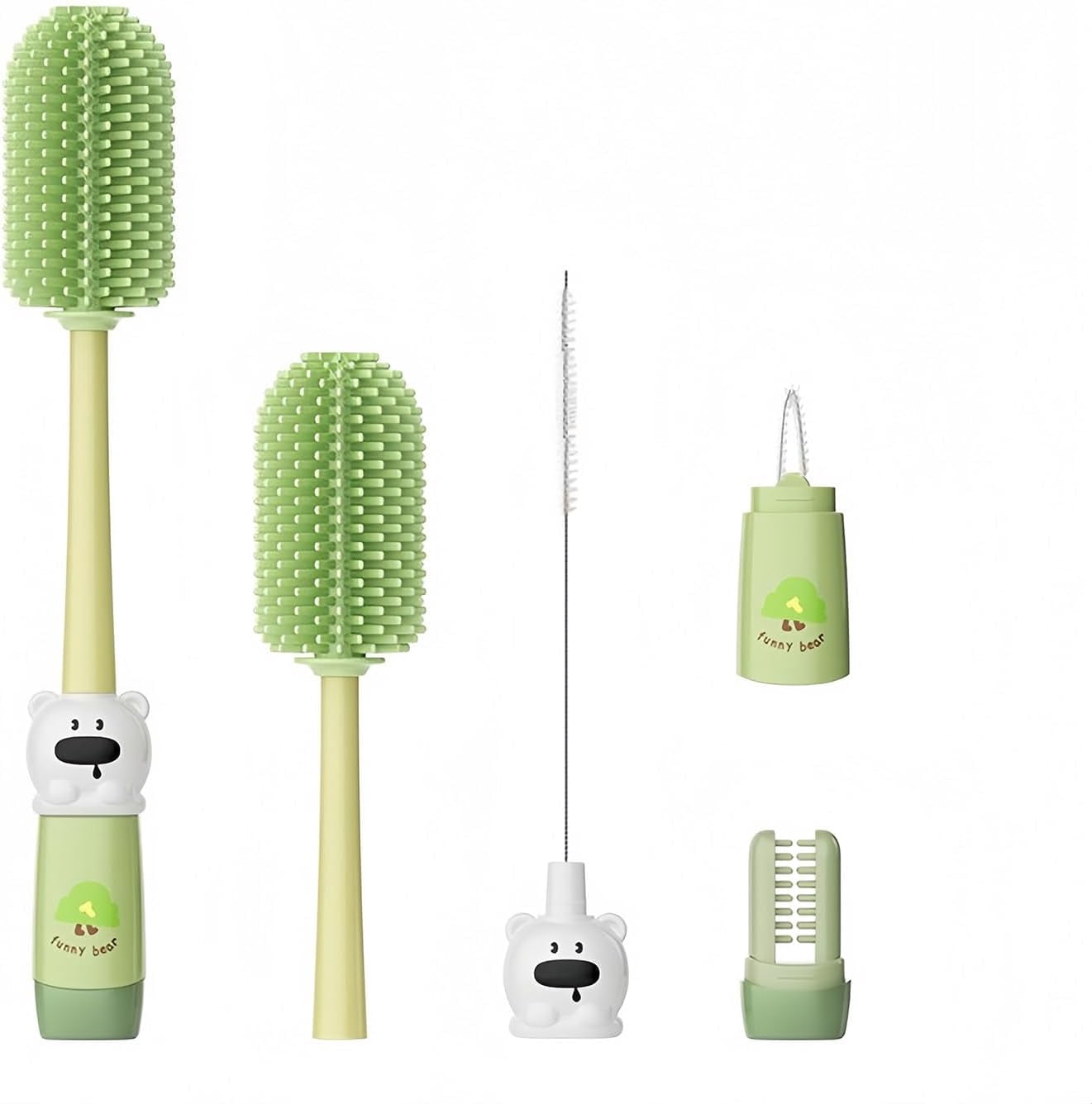 4-in-1 Silicone Water Bottle Cleaning Brush Kit, Long Handle Straw ...