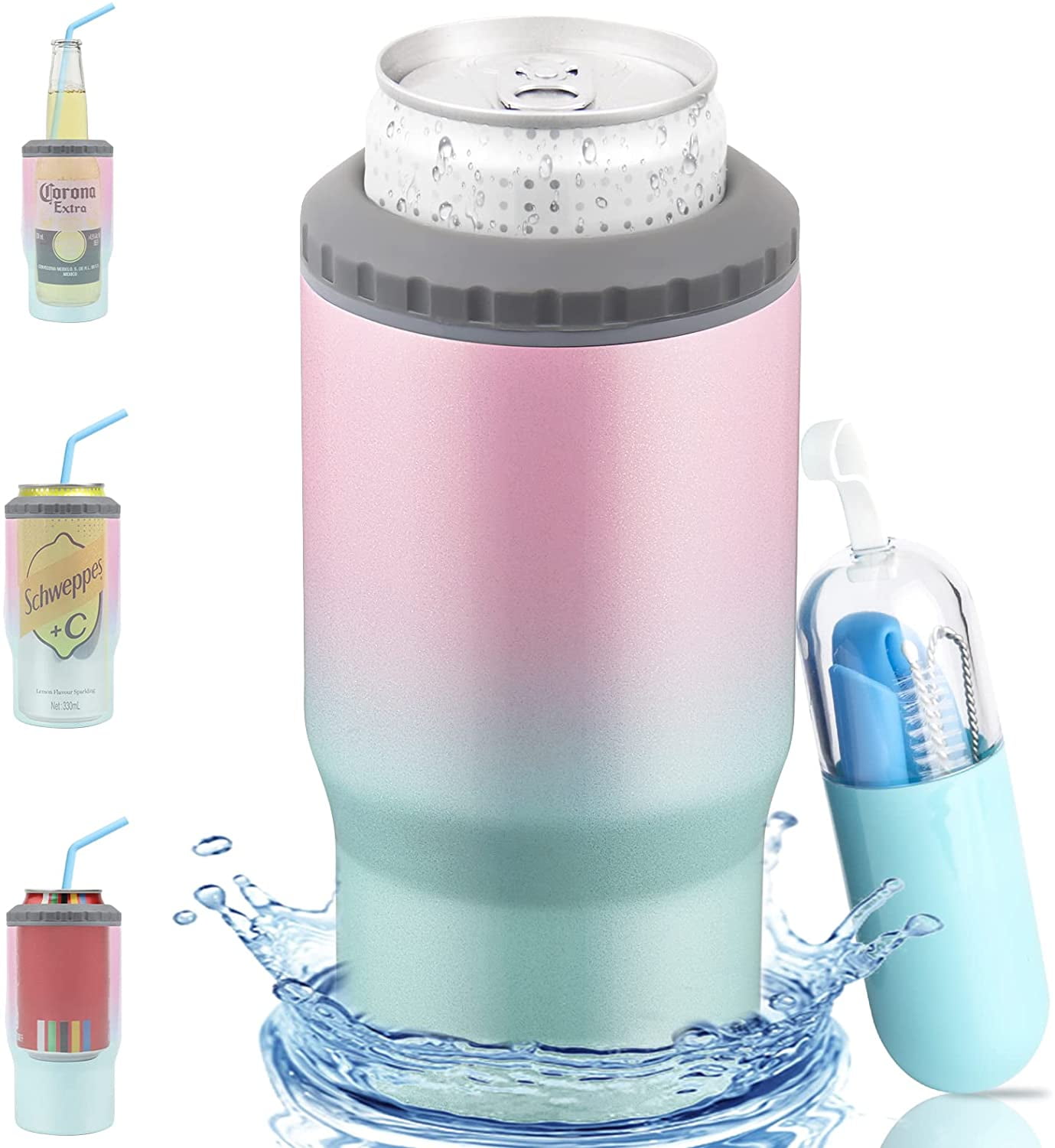 4-in-1 Skinny Can Cooler for Slim Can Cooler Beer & Hard Seltzer ...