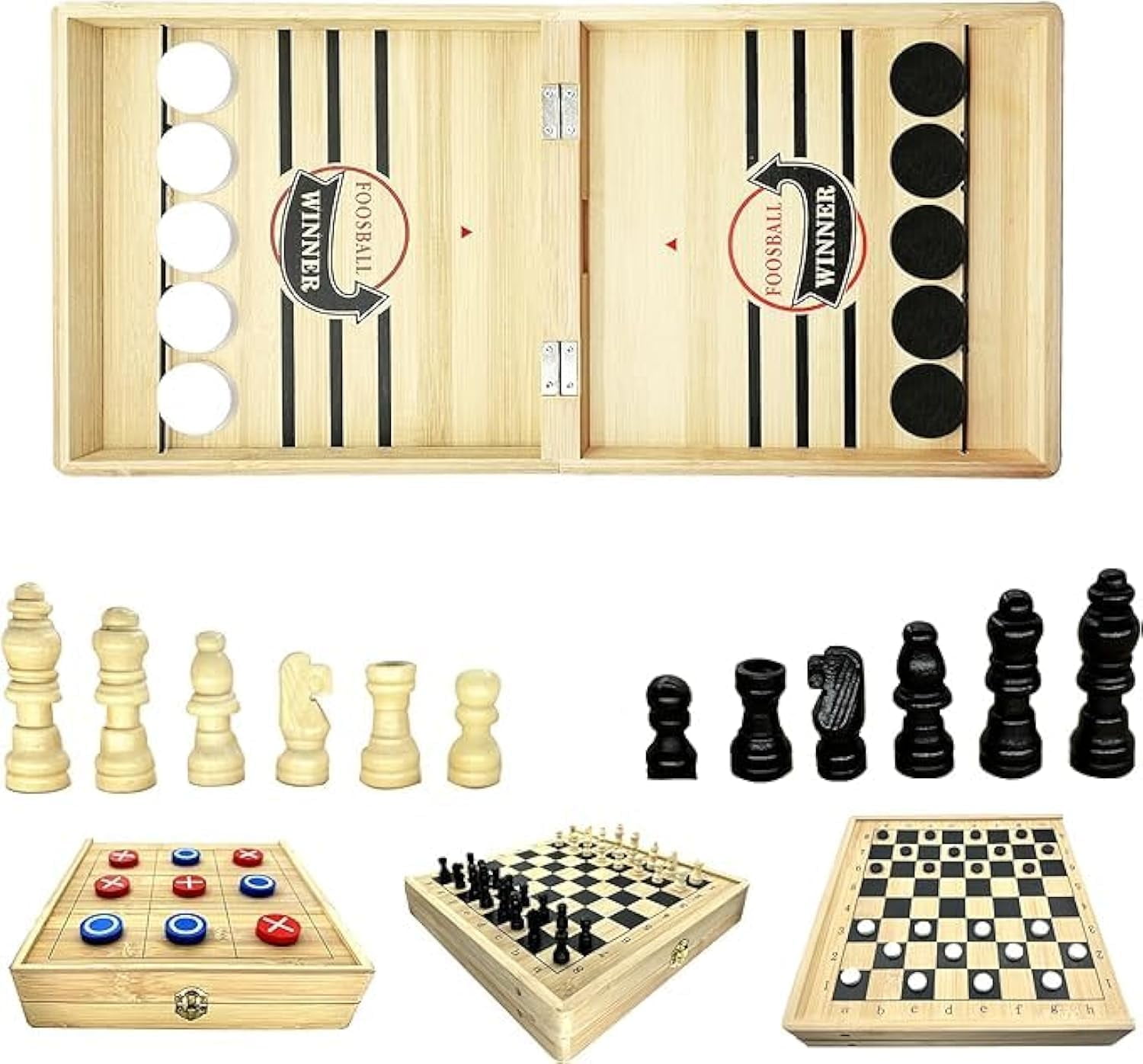 4-in-1 Sling Puck Game MMF7 Set Super Winner Sling Puck Set, Chess ...