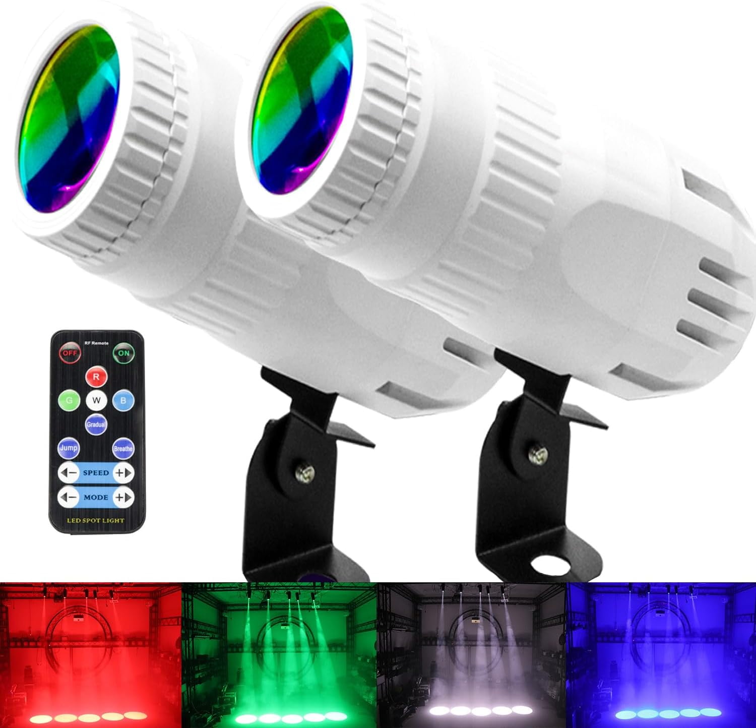 4 in 1 Small Spotlight Mini RGBW LED Beam Spot Lights Stage Effect ...