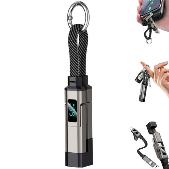 4-in-1 Smart Digital Display Keychain, 65w Fast Portable Digital ...