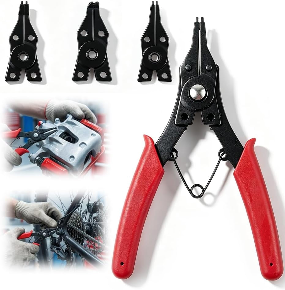 4-in-1 Snap Ring Pliers Set, Carbon Steel Internal External Circlip ...