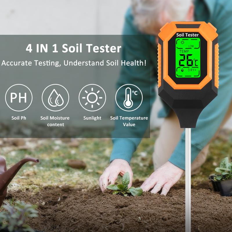 4-in-1 Soil Moisture Meter Digital PH Meter/Soil Moisture/Plant ...