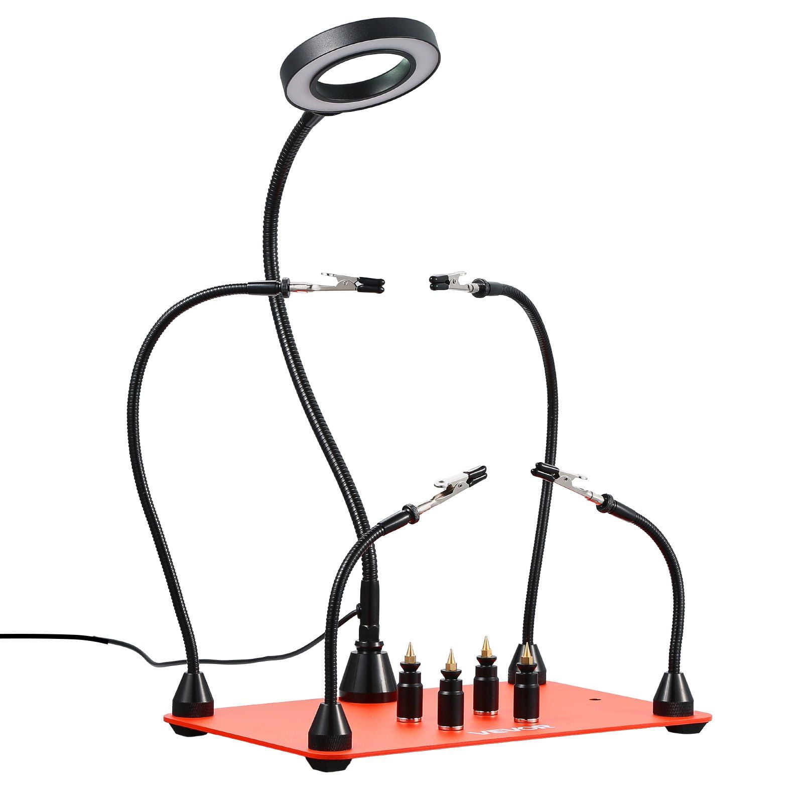 4-in-1 Soldering Helping Hands Tool with 3X Magnifying Lens & Bright ...