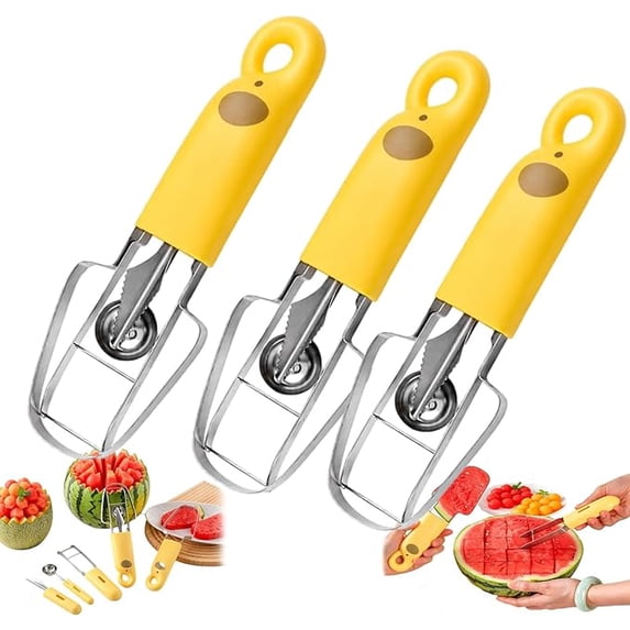 4-in-1 Stainless Steel Fruit Cutter, Upgrade Fruit Cutter Shapes ...