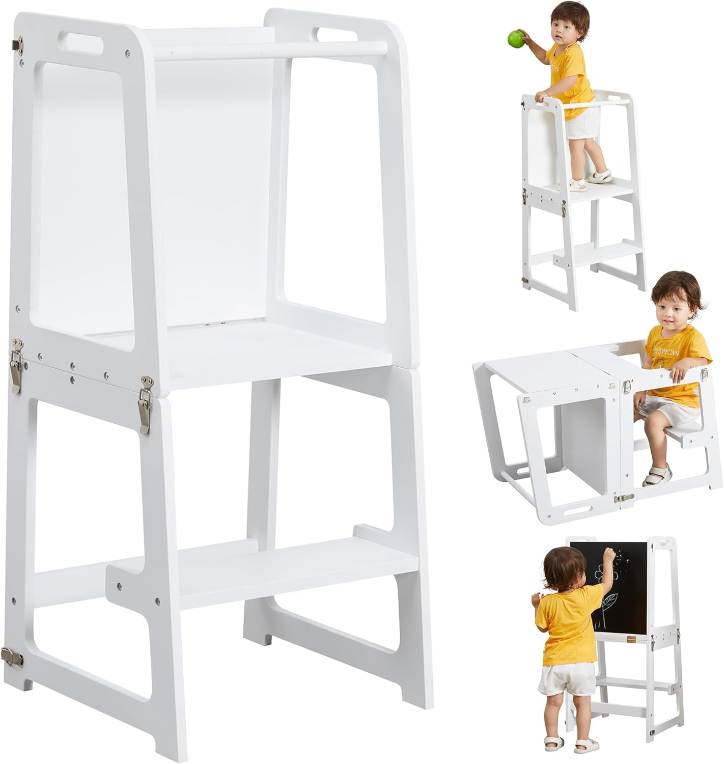 4-in-1 Standing Tower for Toddlers and Kids 1-6 Years, Kitchen Learning ...