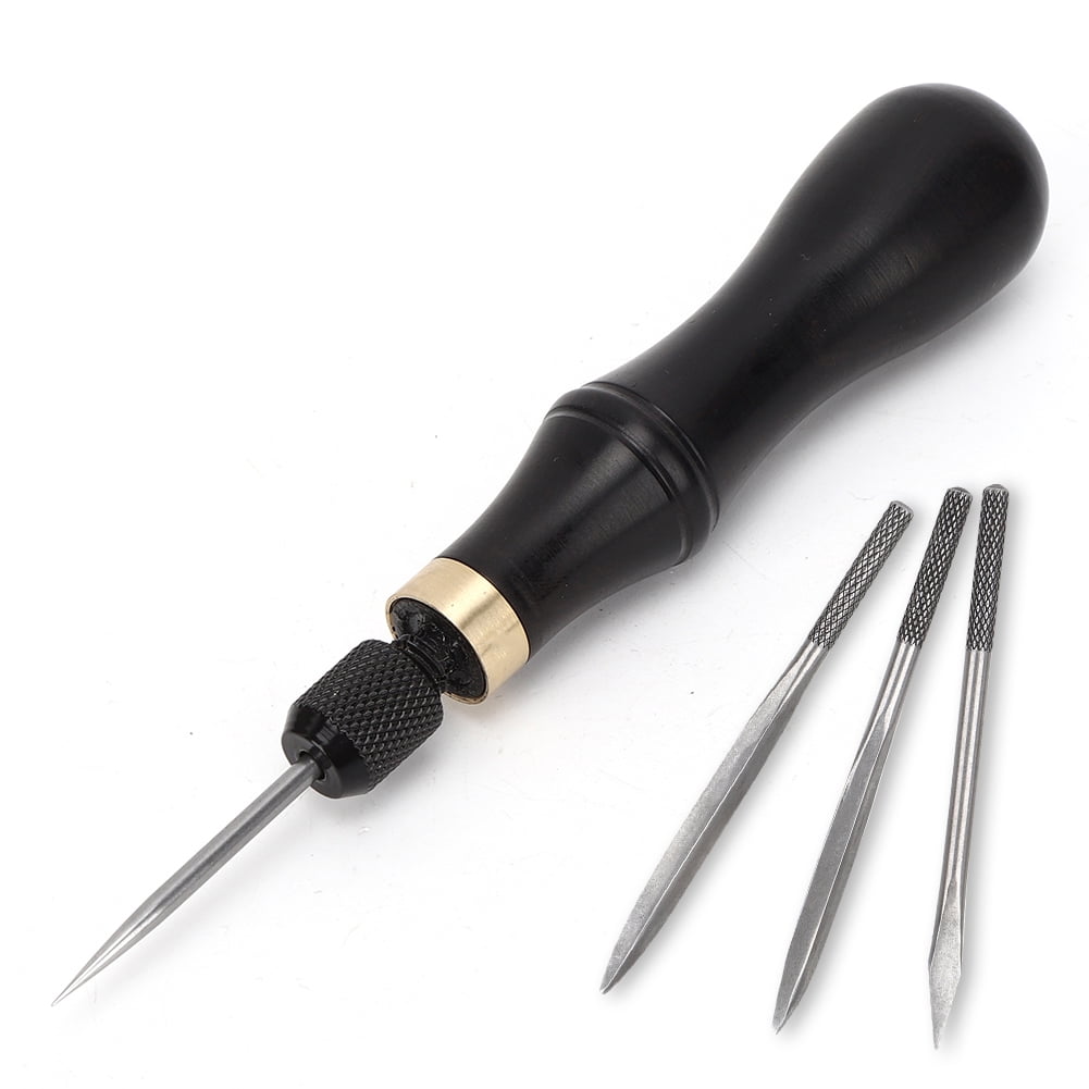4 in 1 Stitching Awl Kit Ebony Handle DIY Leather Fabric Hand Craft ...