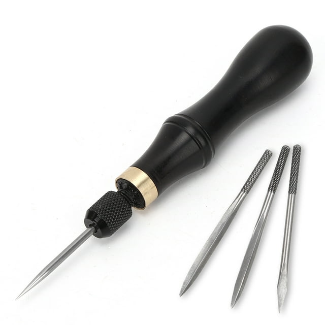 4 in 1 Stitching Awl Kit Ebony Handle DIY Leather Fabric Hand Craft ...
