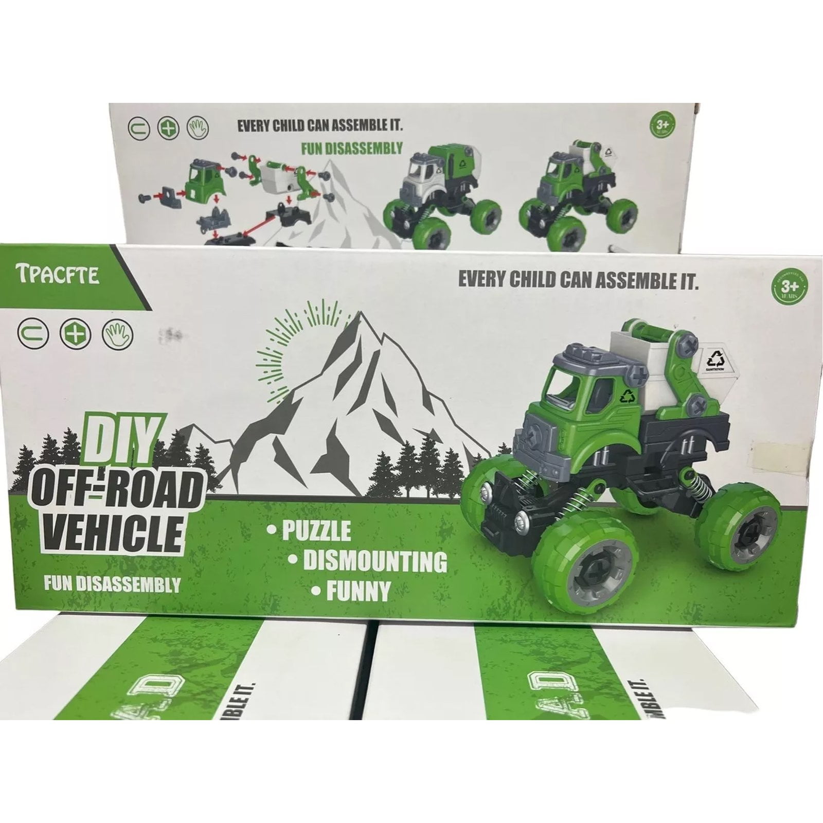 4-in-1 Take Apart Sanitation Trucks Toys for Kids, DIY Assembly Car w ...