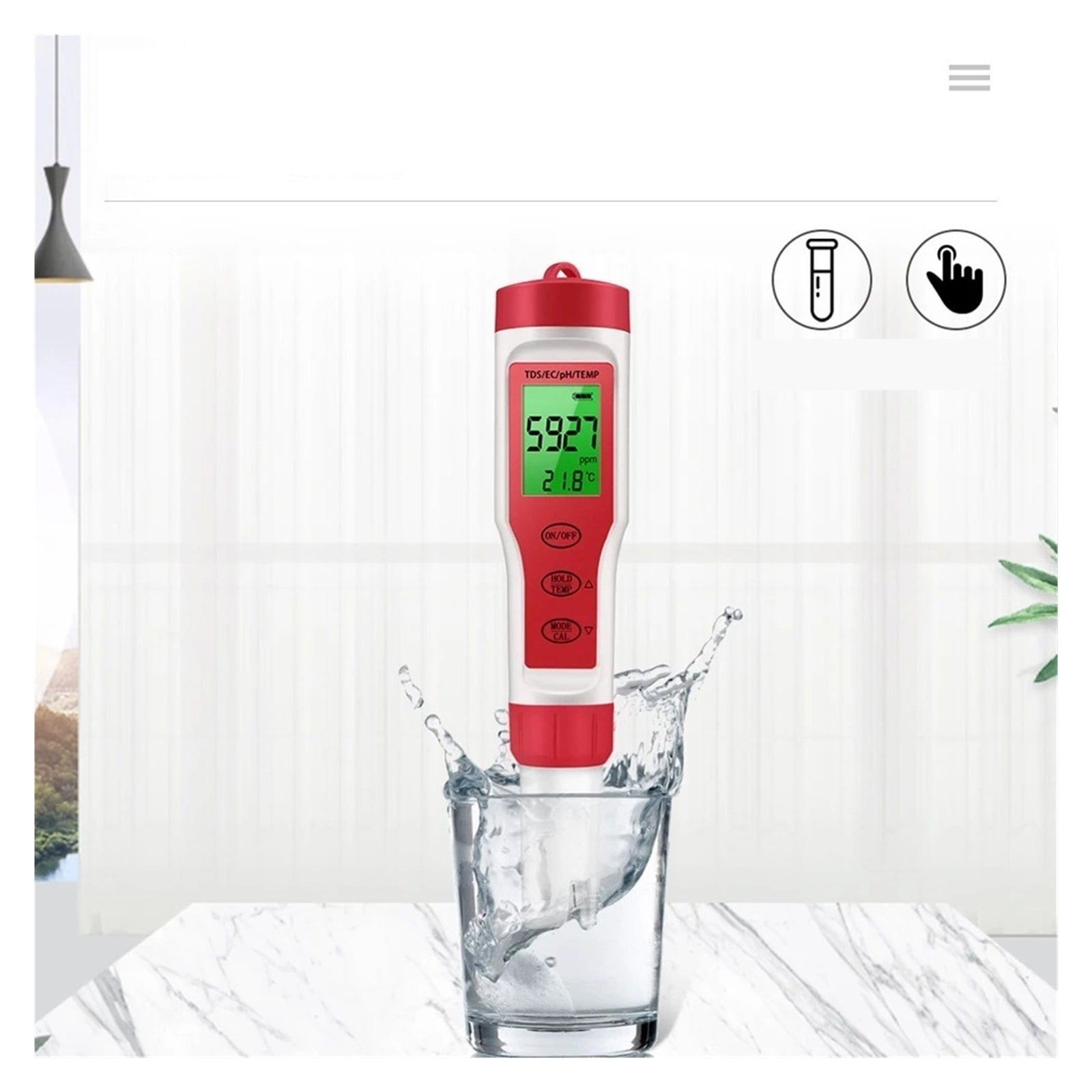 4 in 1 Temperature Meter Digital Water Quality Monitor Tester for Pools ...