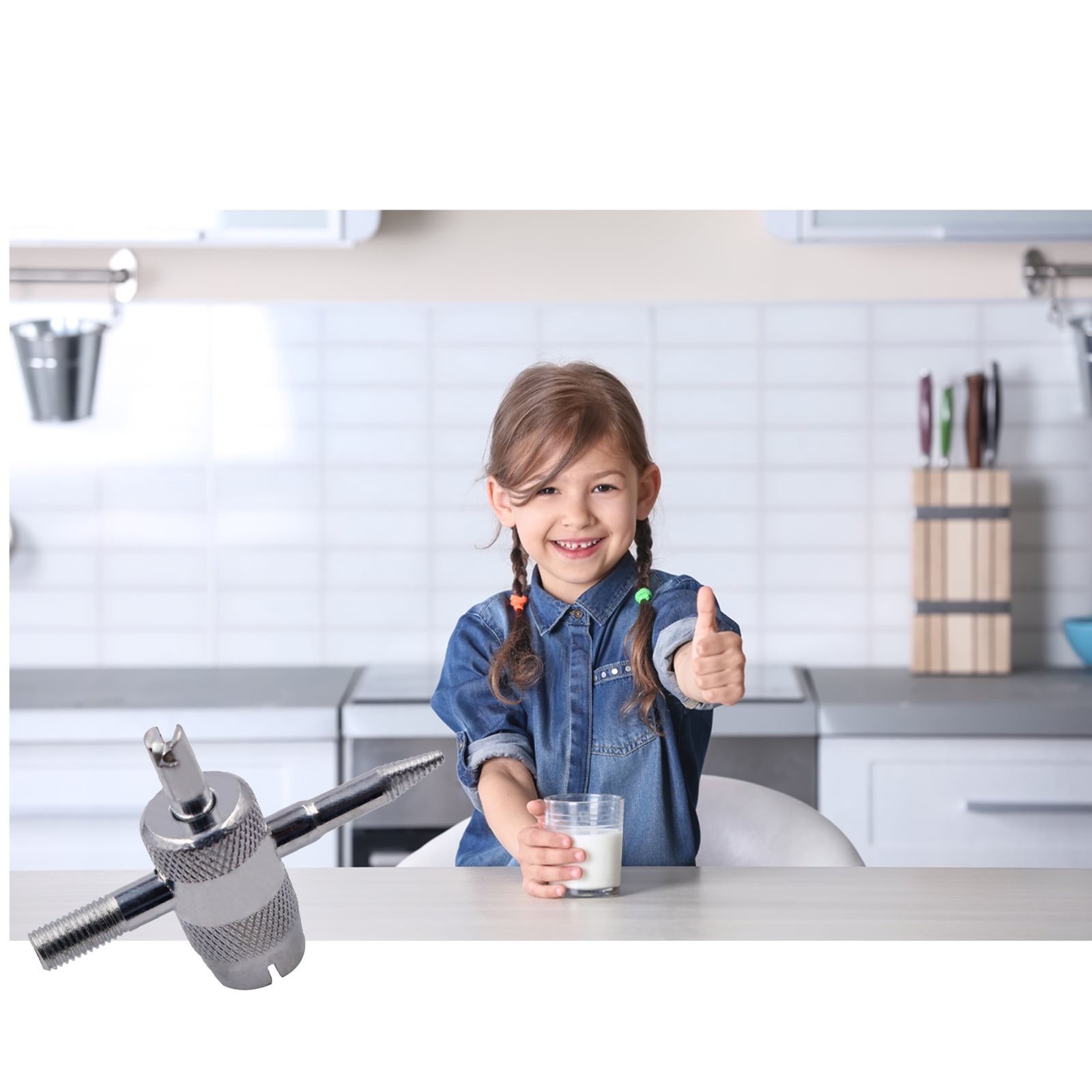 4-in-1 Tire Valve Core Tool, Valve Stem Remover Installer & Deflator Gauge, Car Truck Bike Tire ...