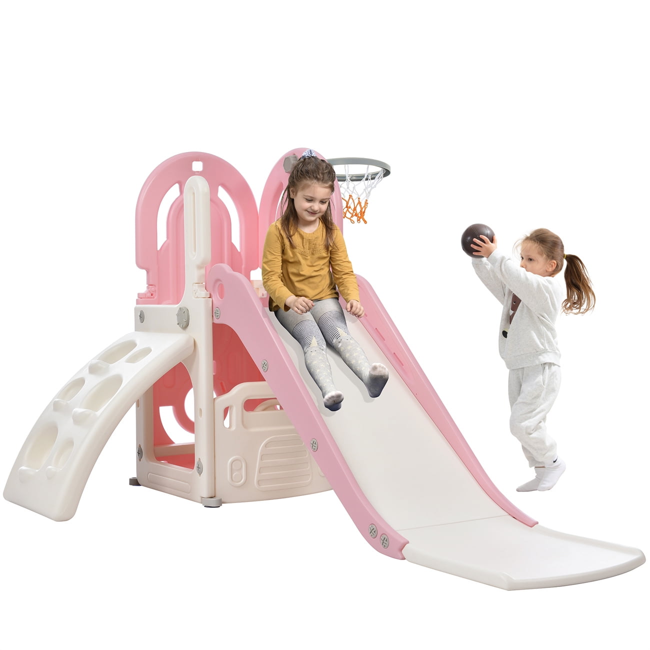 4 in 1 Toddler Slide and Climb Set, Kids Playground Climber Slide ...