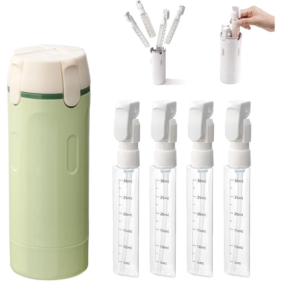 4-in-1 Travel Liquid Dispenser Set,Portable Leak Proof Refillable ...