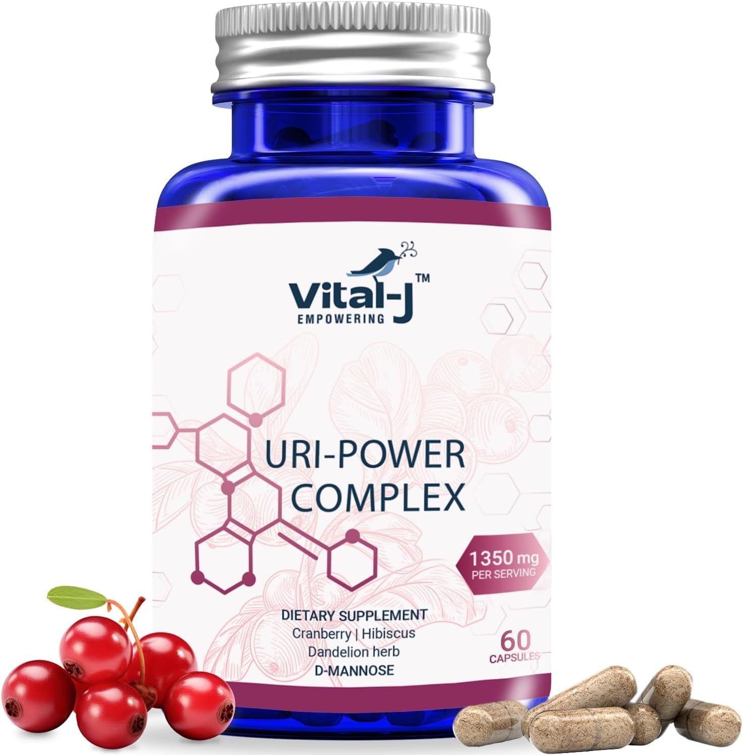 4-in-1 URI Power Complex 1350mg - D Mannose, Cranberry, Hibiscus, and ...