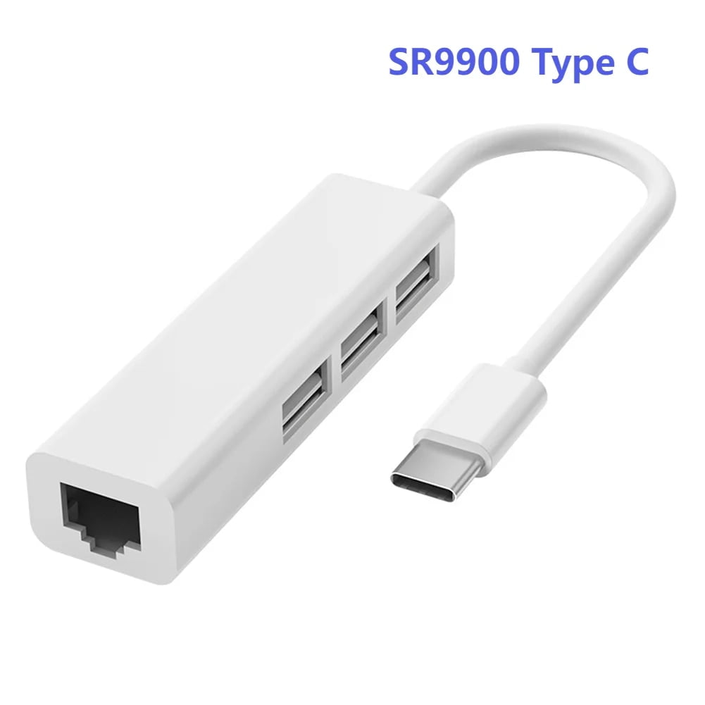 4 in 1 USB Type C to RJ45 Lan Network Card USB2.0 Ethernet Card Hub ...