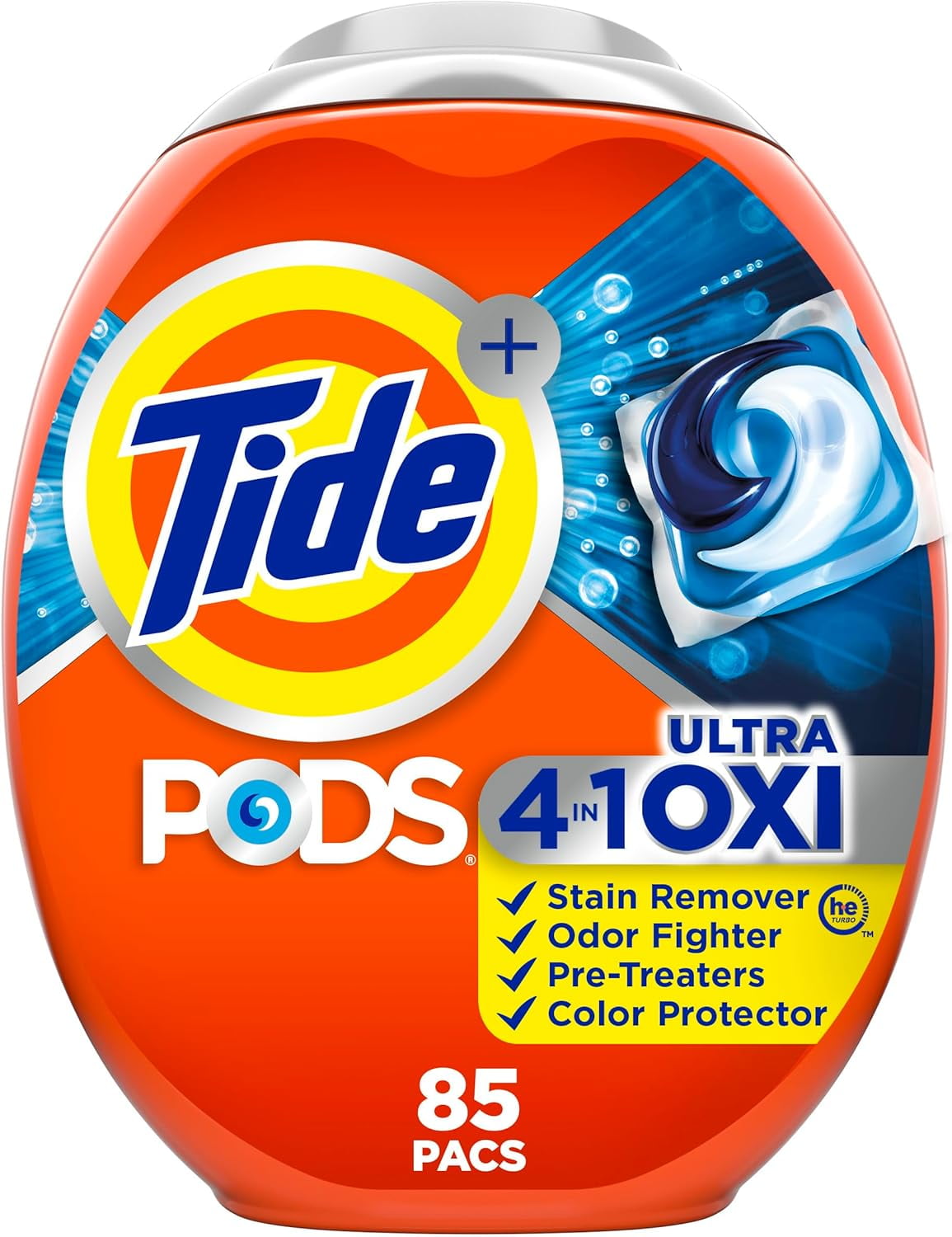 4-in-1 Ultra Oxi PODS Laundry Detergent Pacs, 85 Count, HE Compatible ...