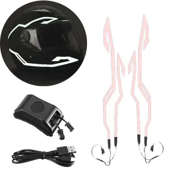 4-in-1 Upgraded Motorcycle Helmet Night Riding Cold Light Universal ...