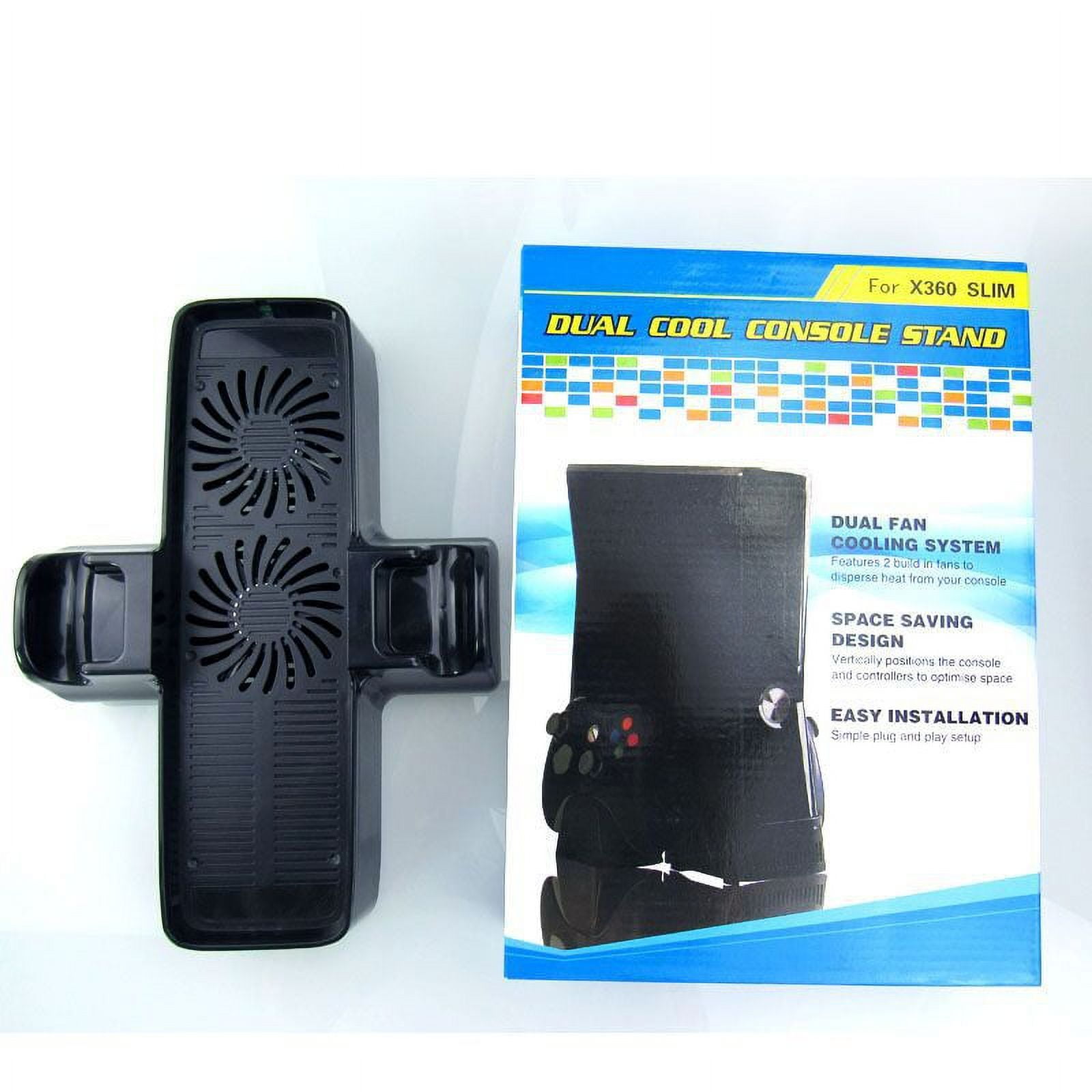 4-in-1 Vertical Stand Support with Cooling Fan Heat Reduction for Xbox ...