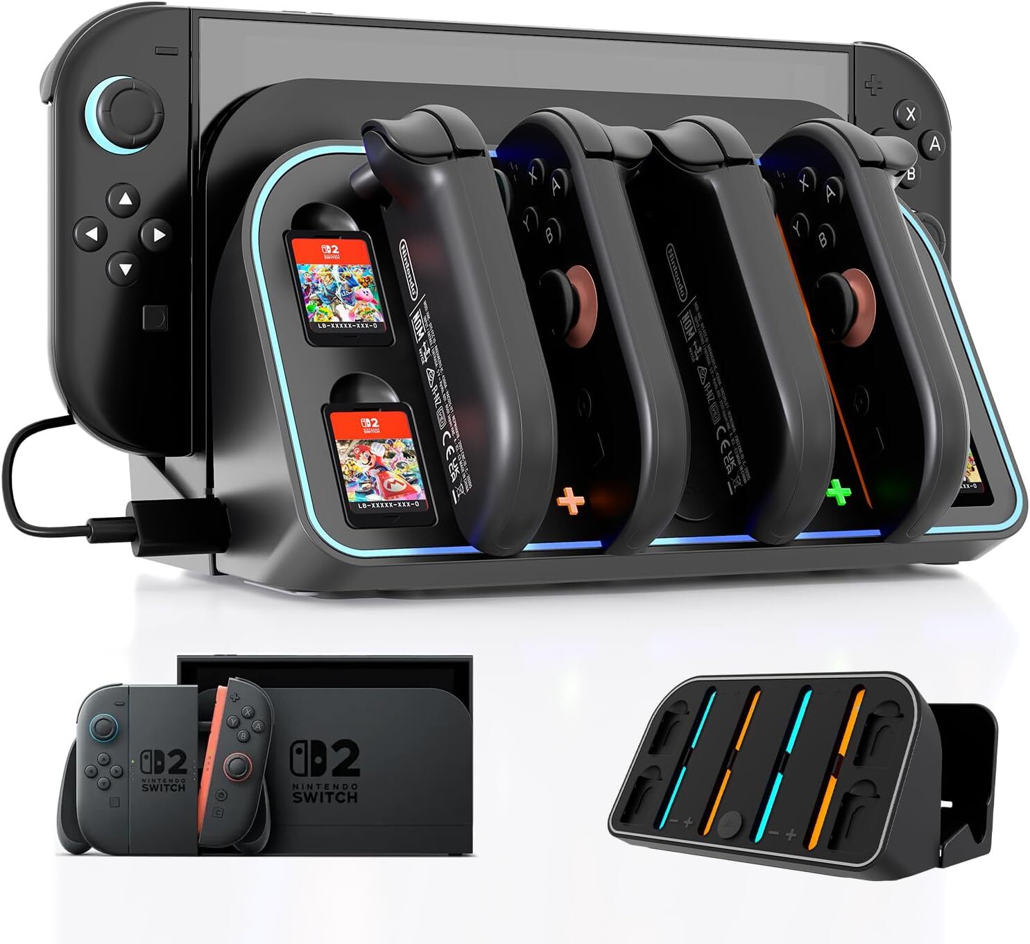 4-in-1 Wall Mount for Nintendo Switch 2 - Switch Wall Mount with RGB ...