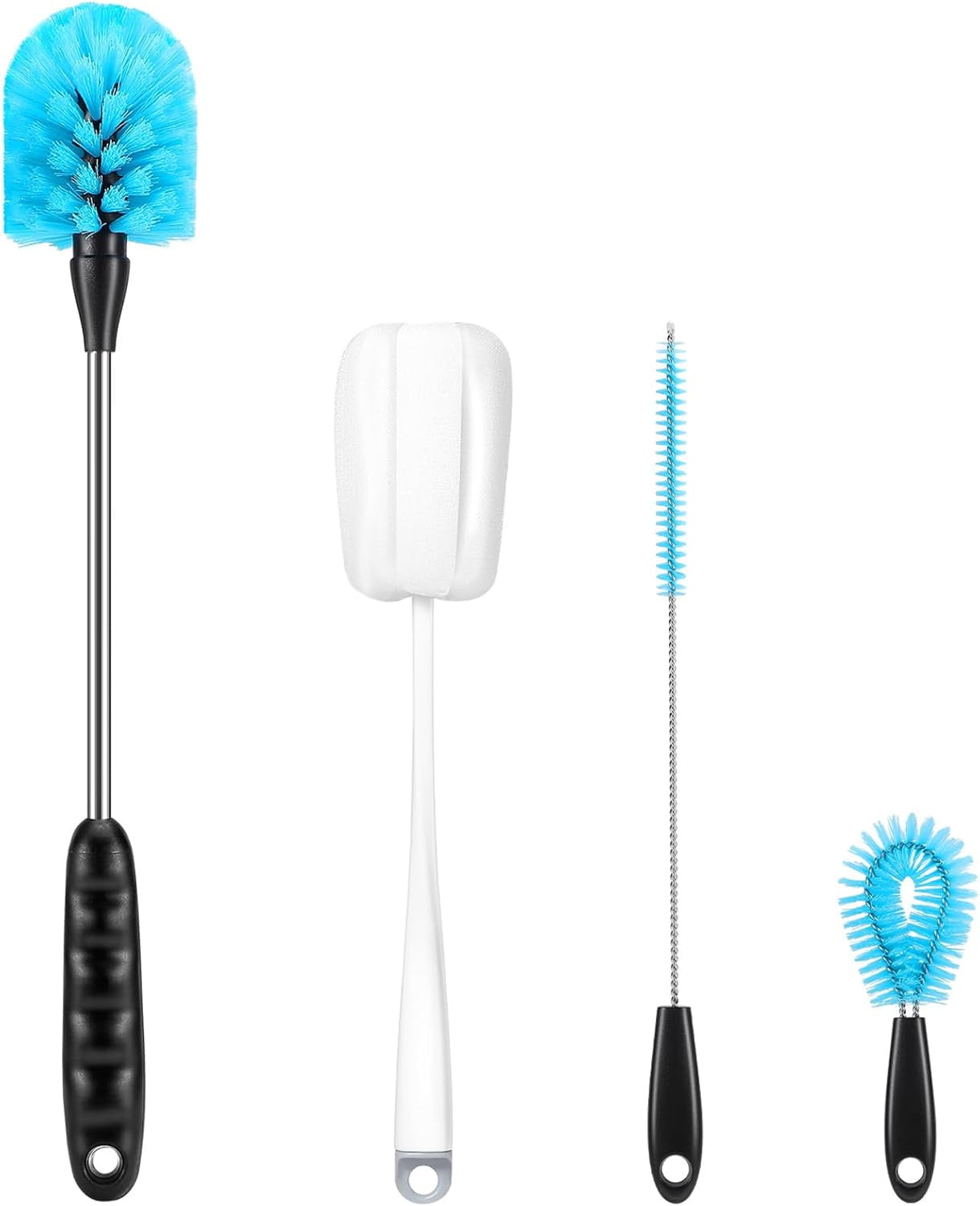 [4-in-1] Water Bottle Brush and Straw Cleaner Set, Stainless Steel Long ...