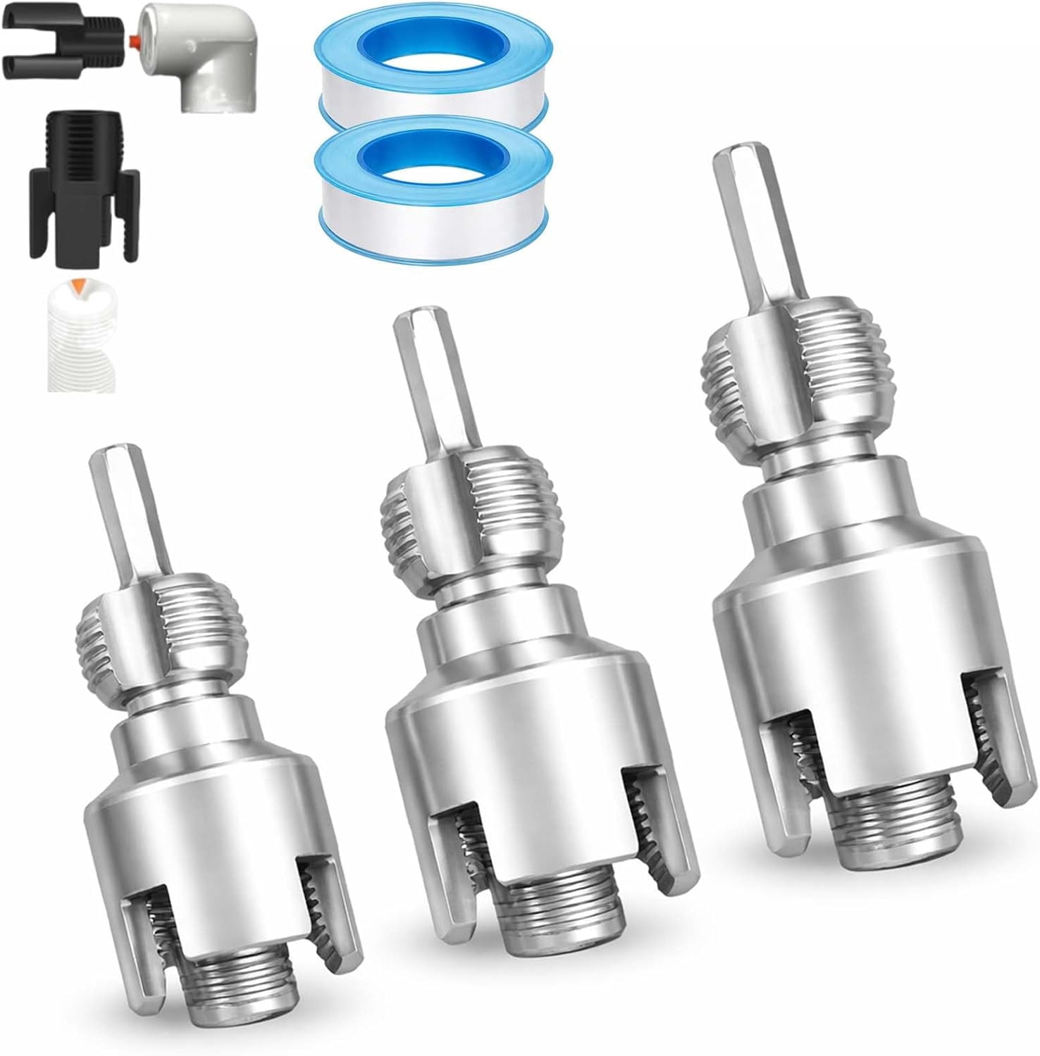 4-in-1 Water Pipe Threader Tool Set 3PCS, 1/2" 3/4" 1" Sizes Dual ...