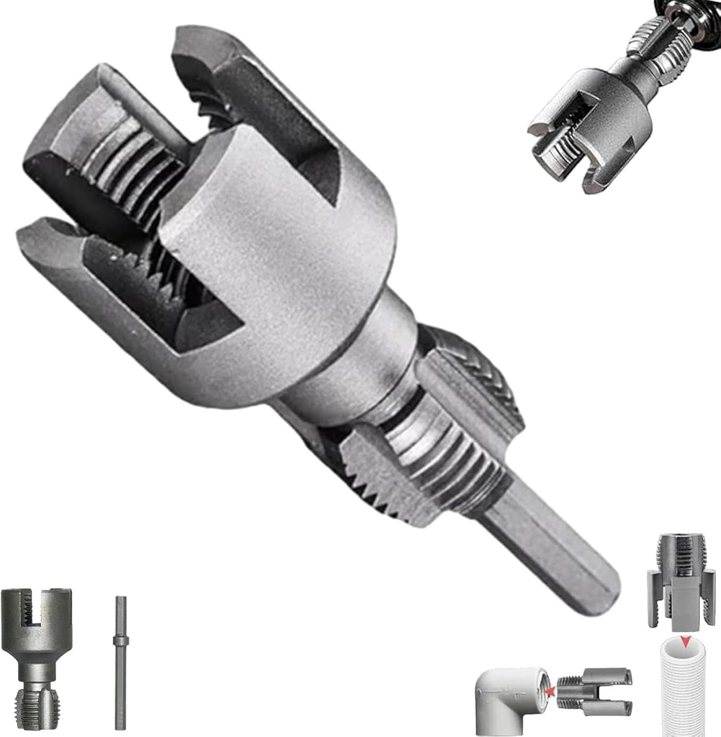 4 in 1 Water Pipe Wrench, Pipe Tapping and Threading Tool, Integrated ...