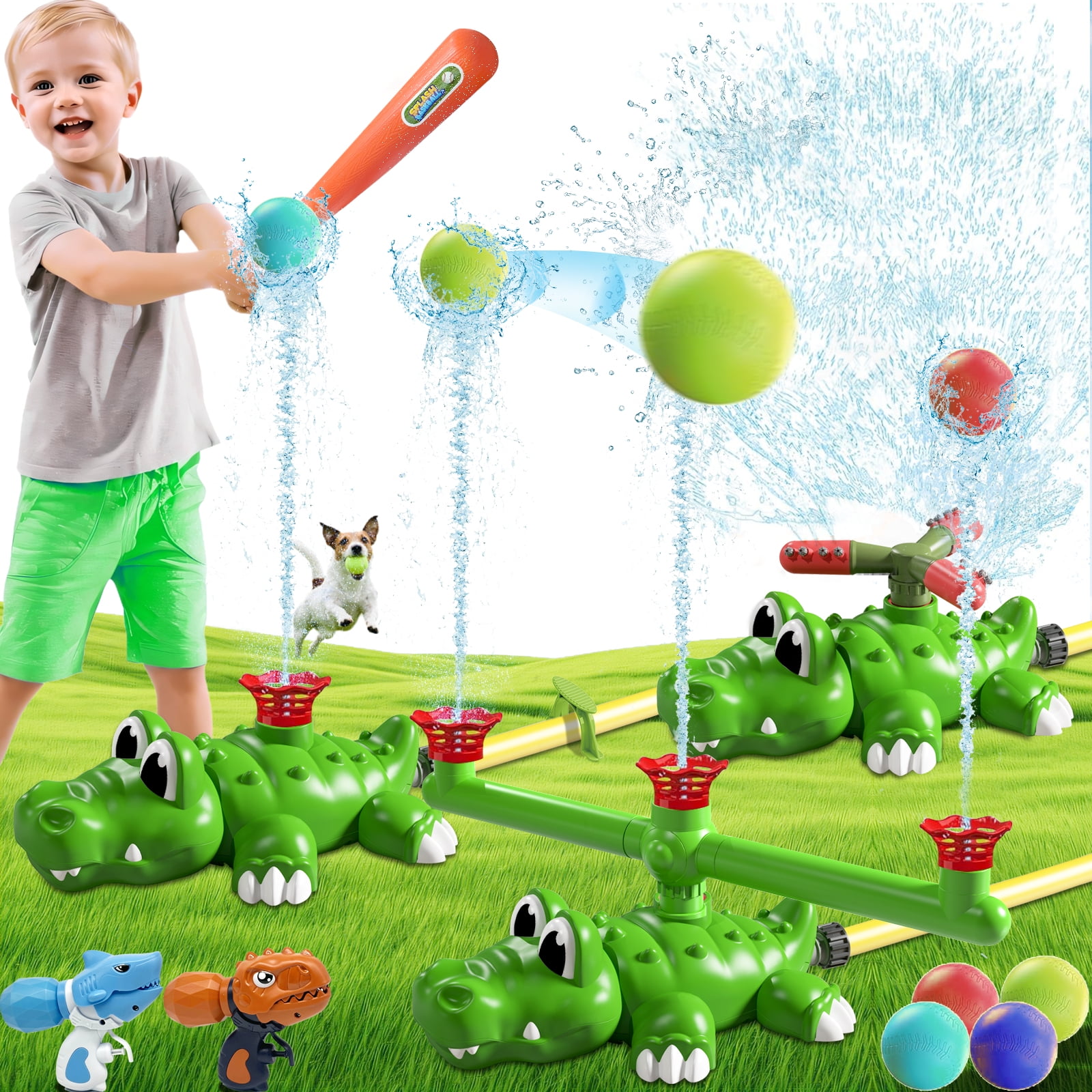 4-in-1 Water Sprinkler Baseball Toy for Kids, Water Sprinkler Baseball ...