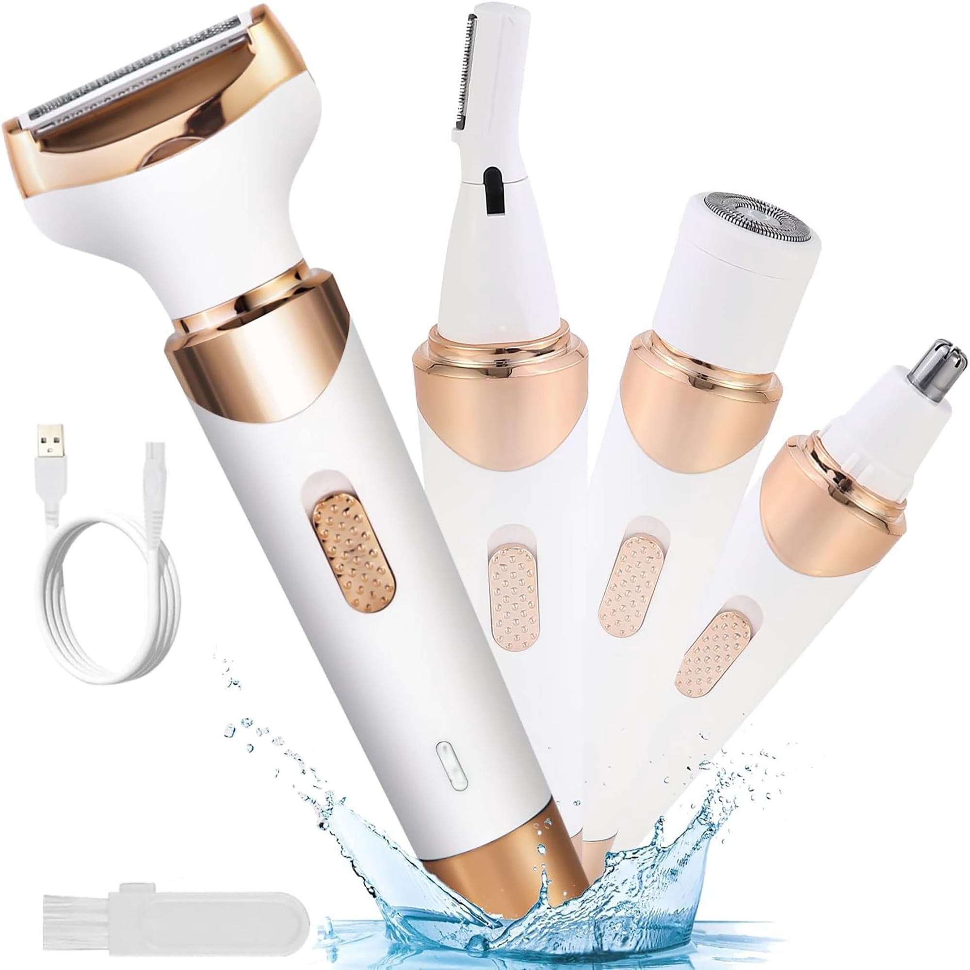 4-in-1 Waterproof Bikini Trimmer & Body Groomer Kit - 21-Day Cordless ...