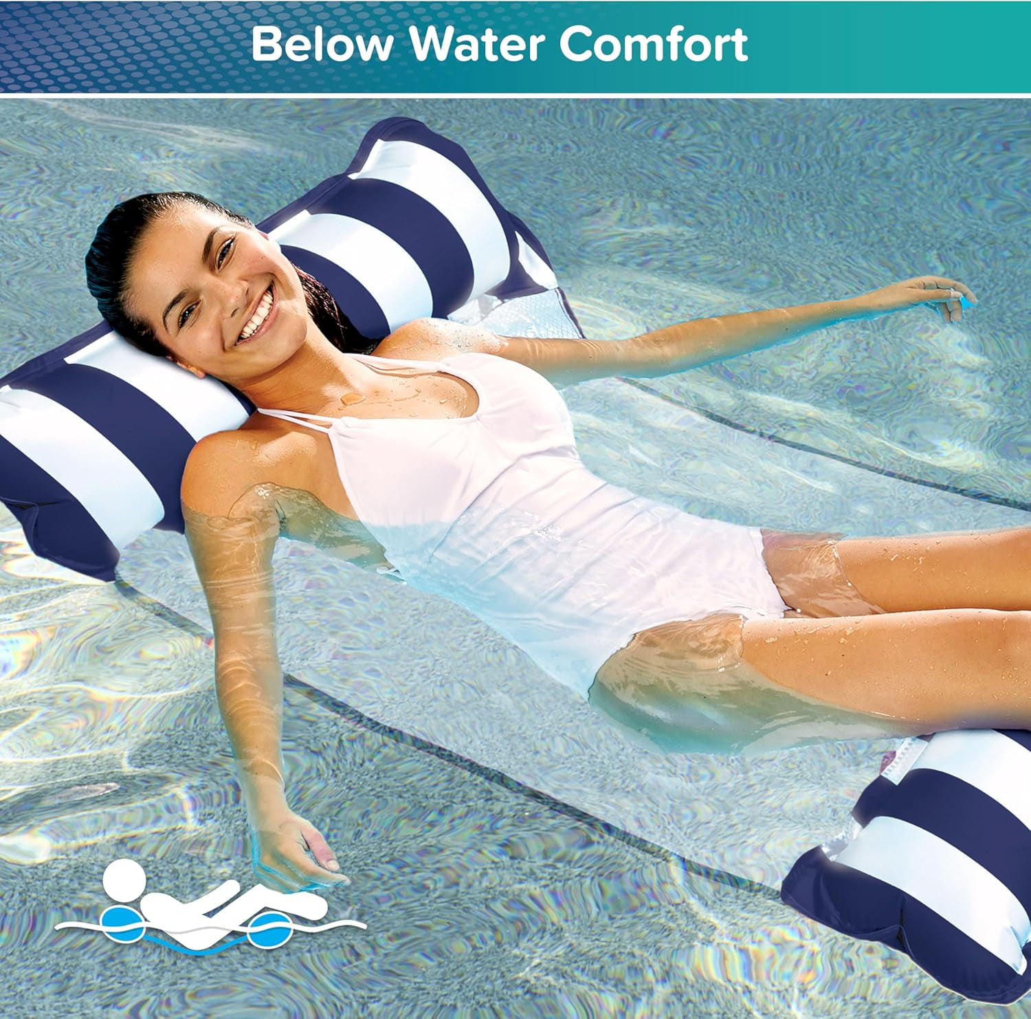 4-in-1 hammock swimming pool float and water hammock, 1-2-3-4 multi-pack - multiple colors ...