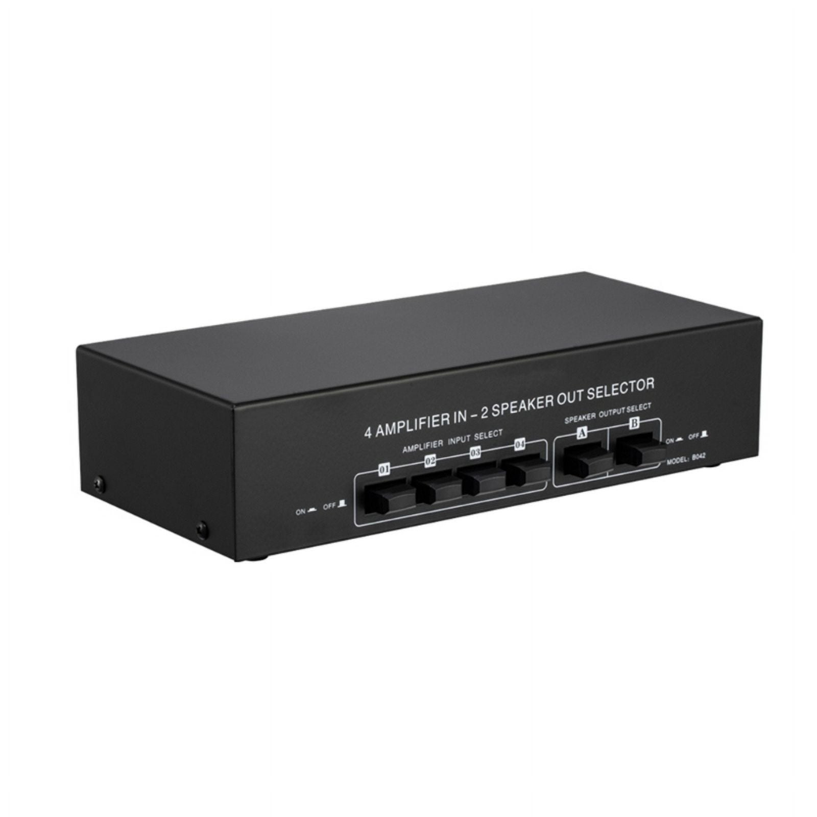 4 in 2 out Amplifier Passive Audio Switch Selector Speaker Splitter ...