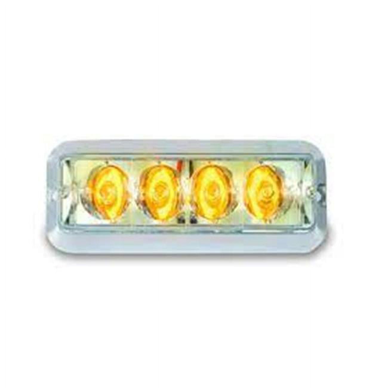 4 in. Amber Flush Mount Self Contained Strobe, Solid & Strobe - 3 Wire ...