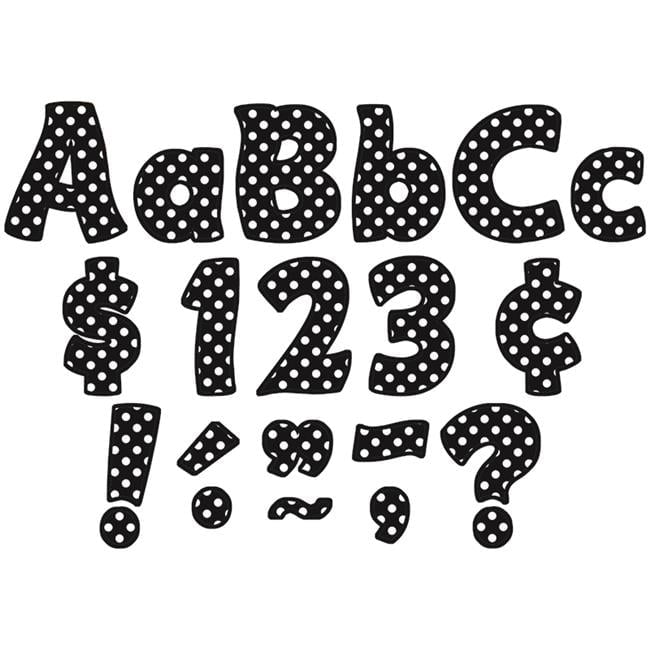 4 in. Black Polka Dots Funtastic Font Letters Combo Pack - Pack of 3 ...