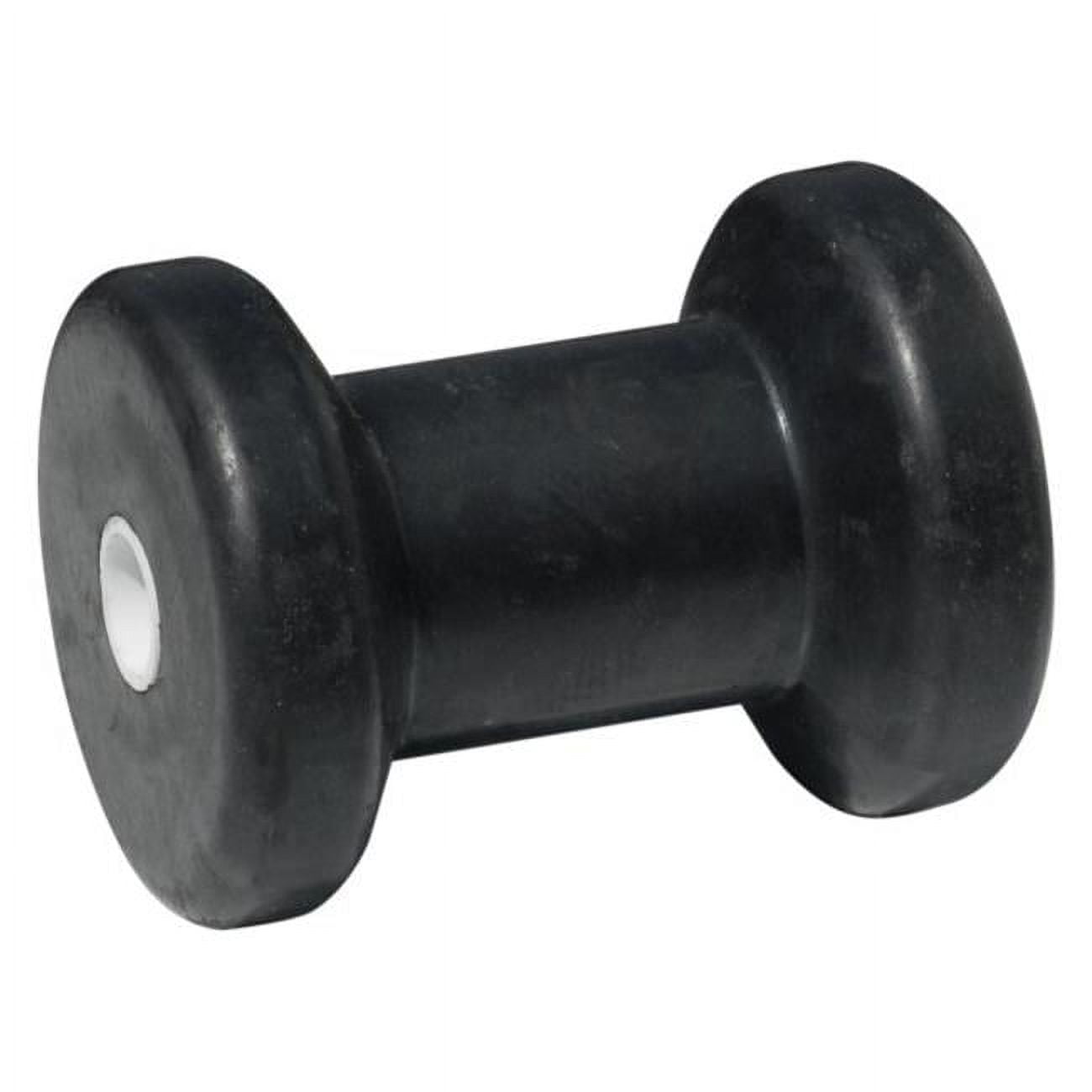 4 in. Black Rubber Spool-Shaped Keel Roller for 0.62 in. Shaft ...