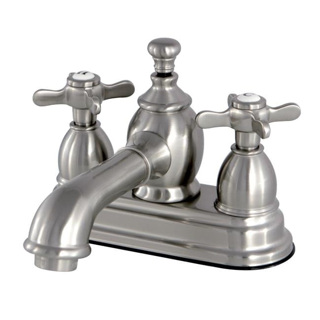 4 in. Centerset Lavatory Faucet with Brass Pop-Up Elegant Cross Handle ...