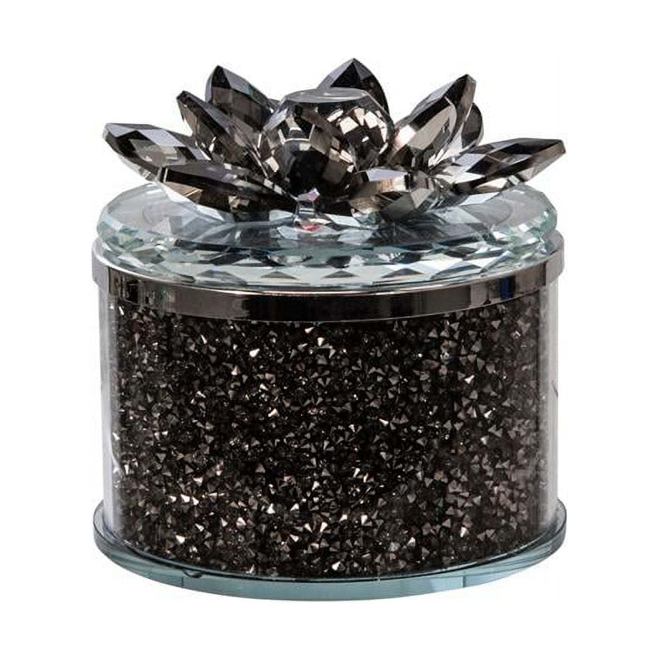 4 in. Crystal Round Lotus Box, Smoke Black - Walmart.com