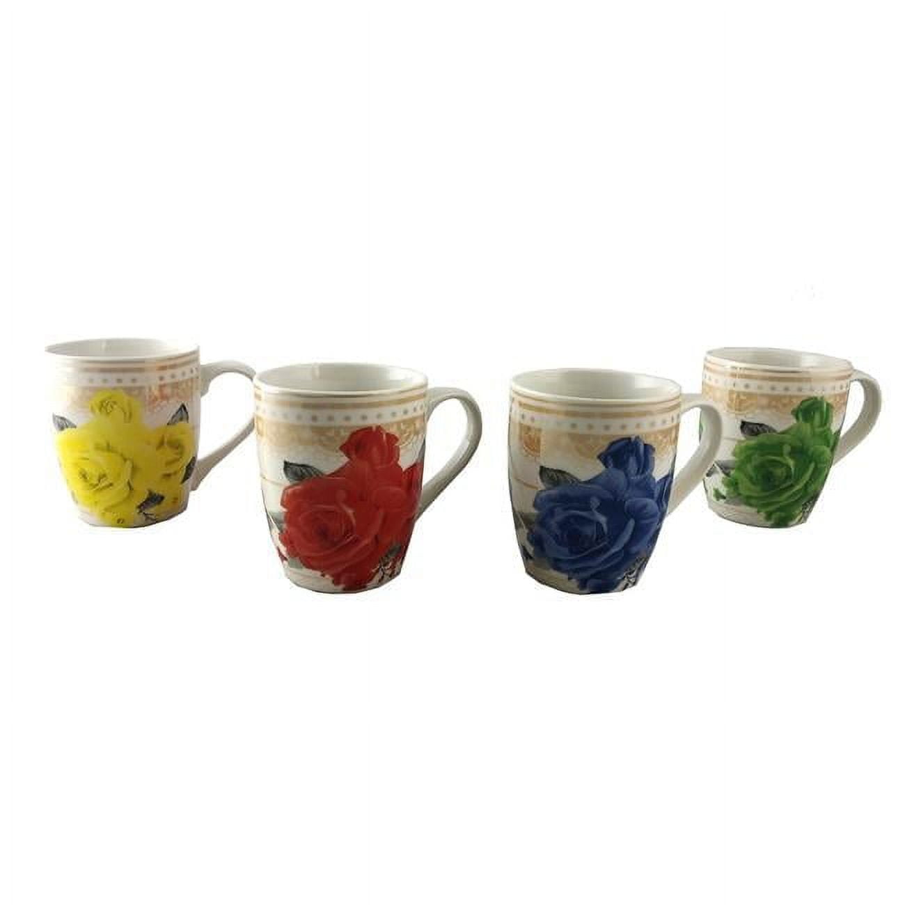 4 in. Floral Mug - Set of 4 - Walmart.com