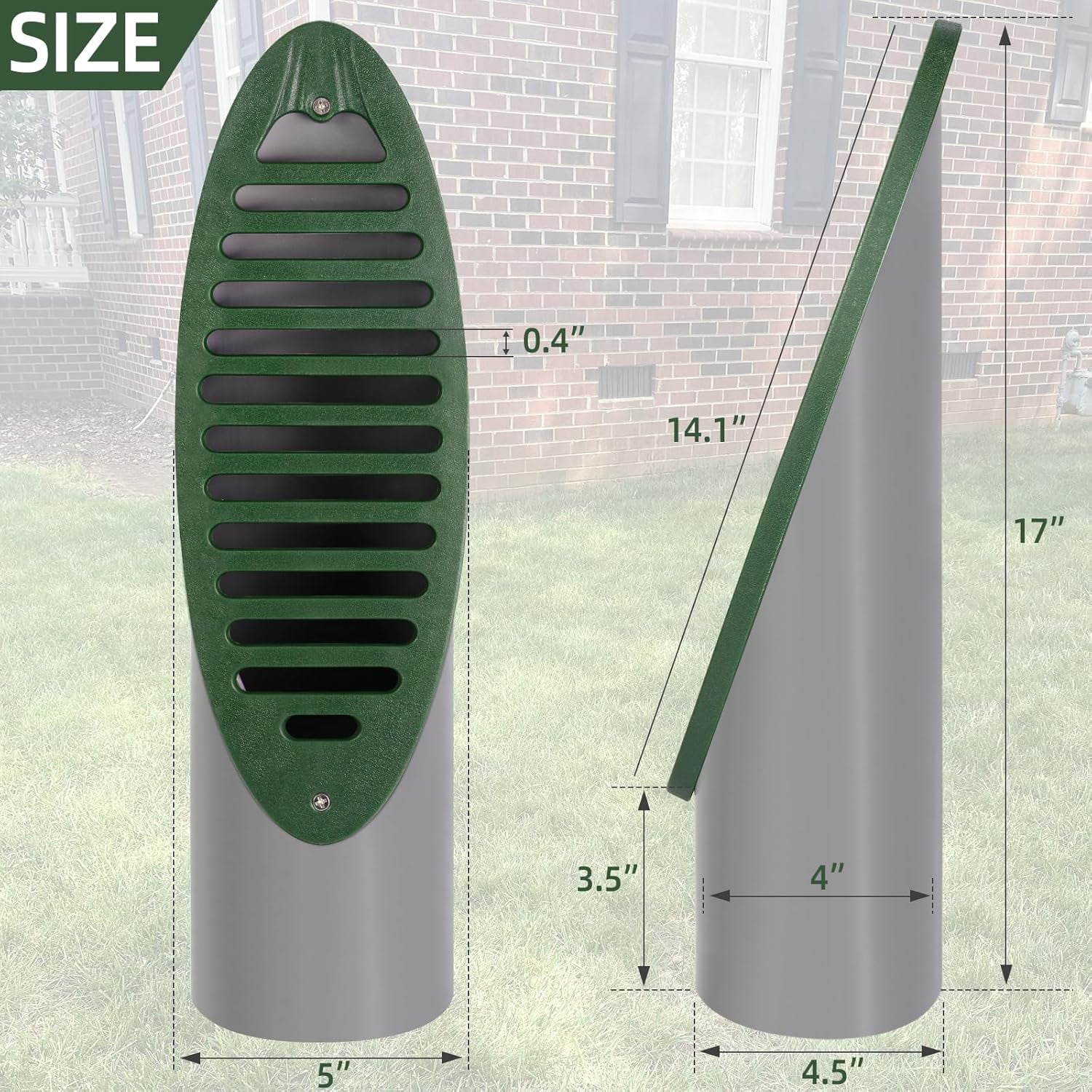 4 in Green Angled Drainage Grate for Yard, Courtyard & Sump Pump ...