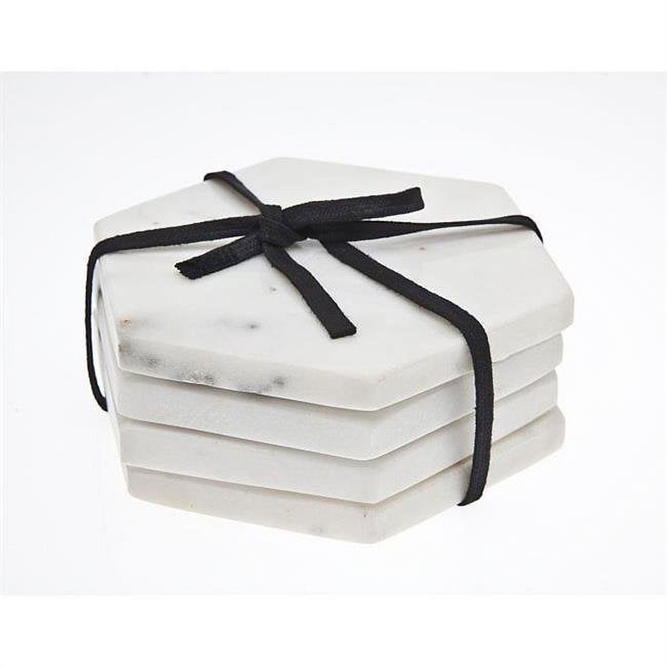 4 in. Hex Coaster Tiles, White Marble - Set of 4 - Walmart.com