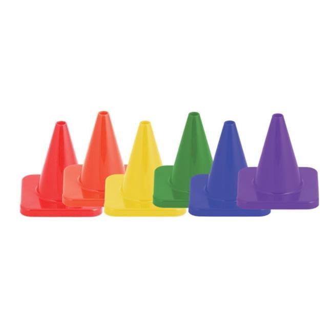 4 in. Hi Visibility Flexible Vinyl Cone Set, Multicolor - Set of 6 ...
