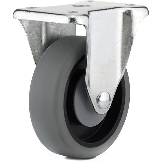 4 in. Industrial Thermoplastic Rubber Fixed Casters, Gray - Walmart.com