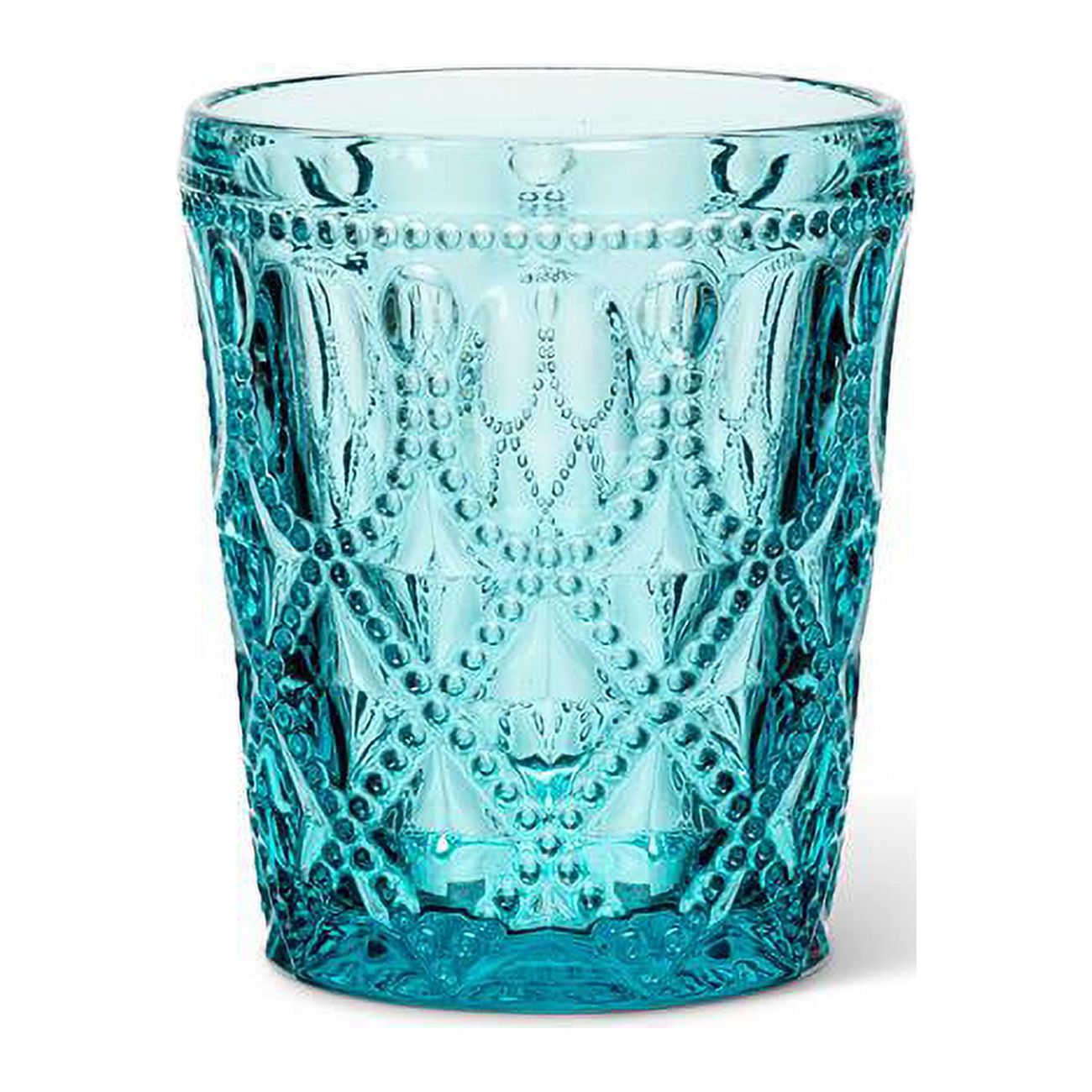4 in. Jewel & Bead Pattern Glass Tumbler, Turquoise - Walmart.com