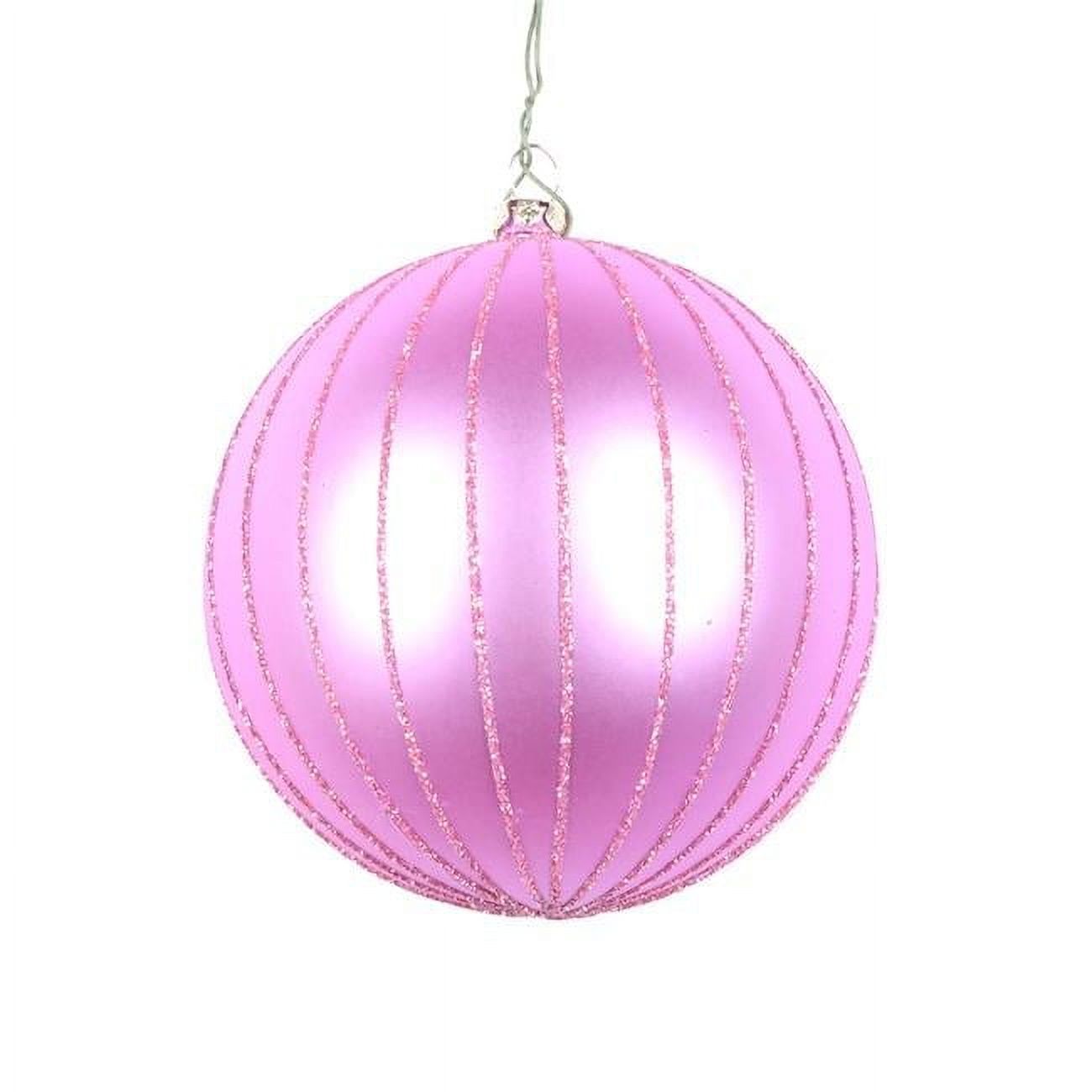 4 in. Orchid Matte Glitter Ball Christmas Ornament - 4 per Bag ...