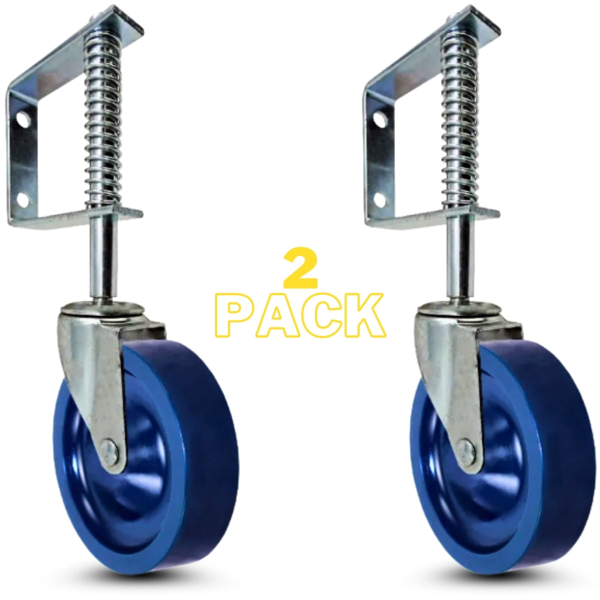 4 in. Spring Loaded Gate Casters | Solid Poly Wheels |140 lb Capacity ...