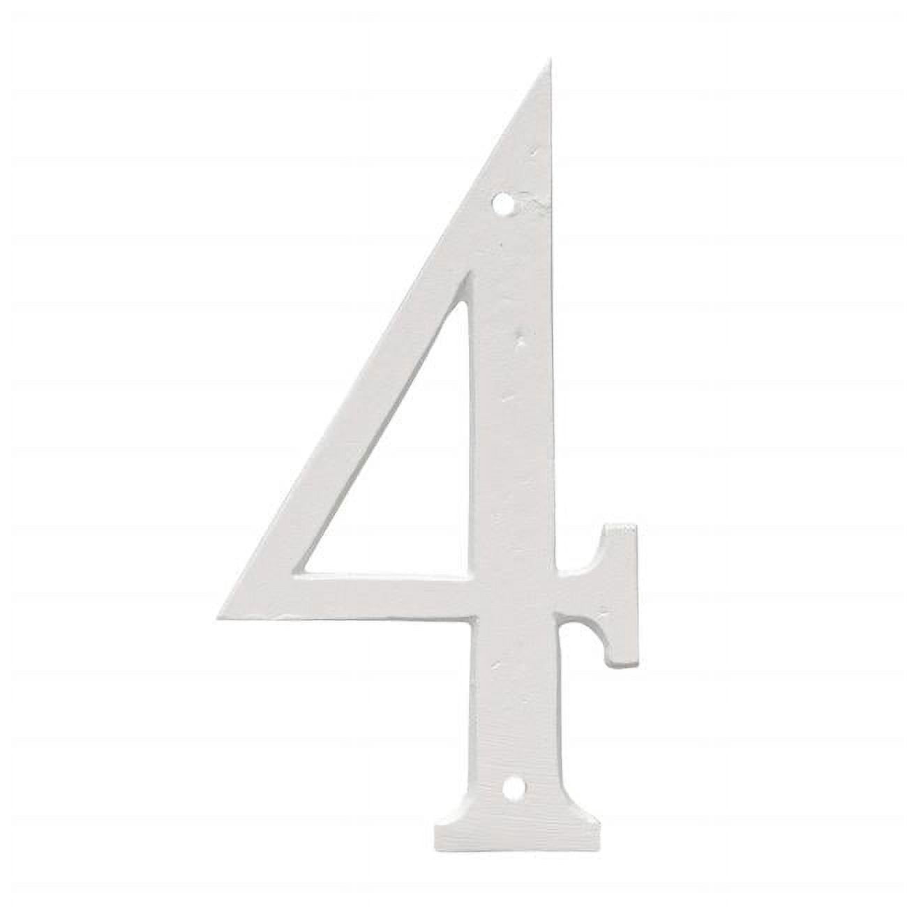 4 in. Standard House Number, White - Number 4 - Walmart.com