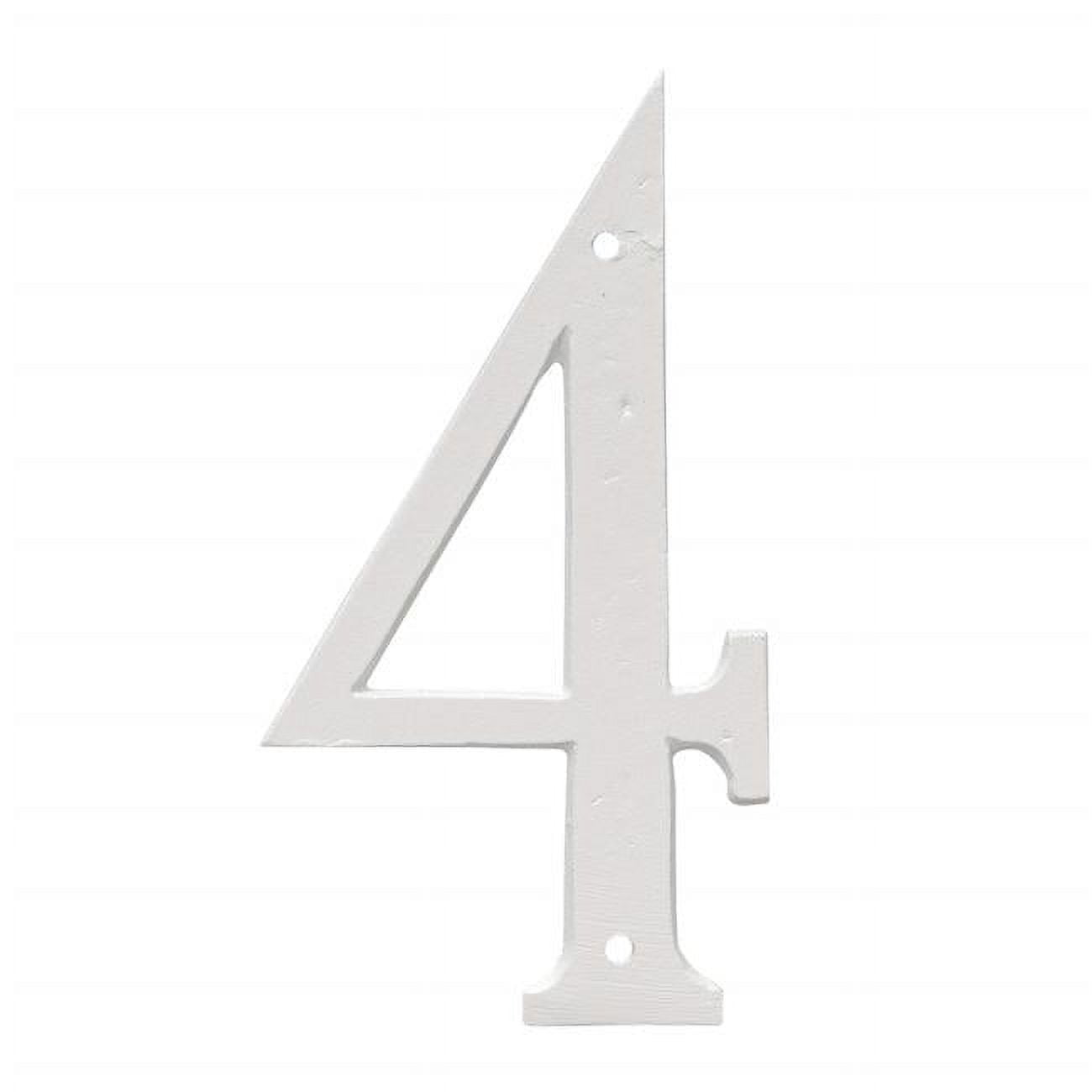 4 in. Standard House Number, White - Number 4 - Walmart.com