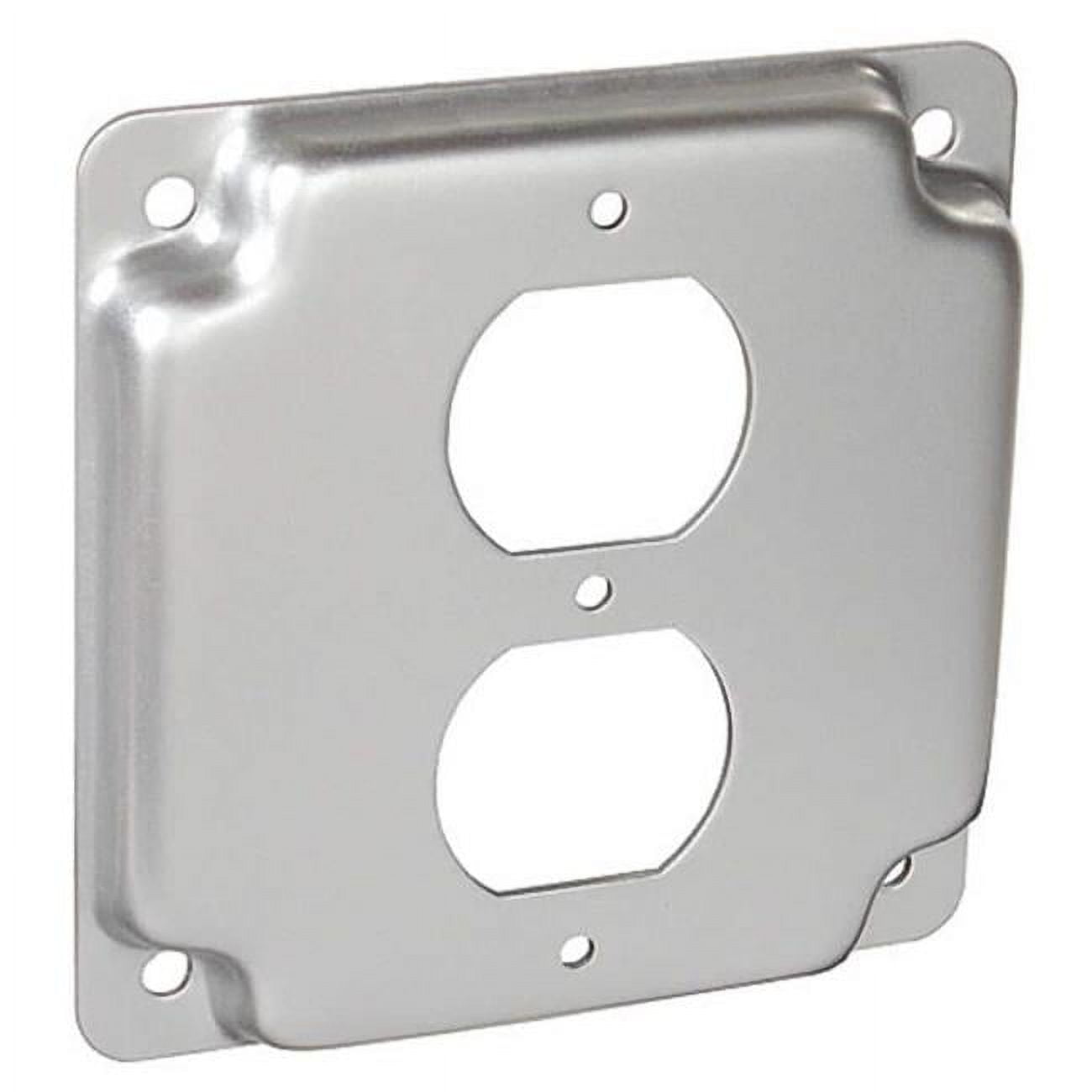 4 in. Steel Metallic Square 2-Outlet Box Cover - Walmart.com