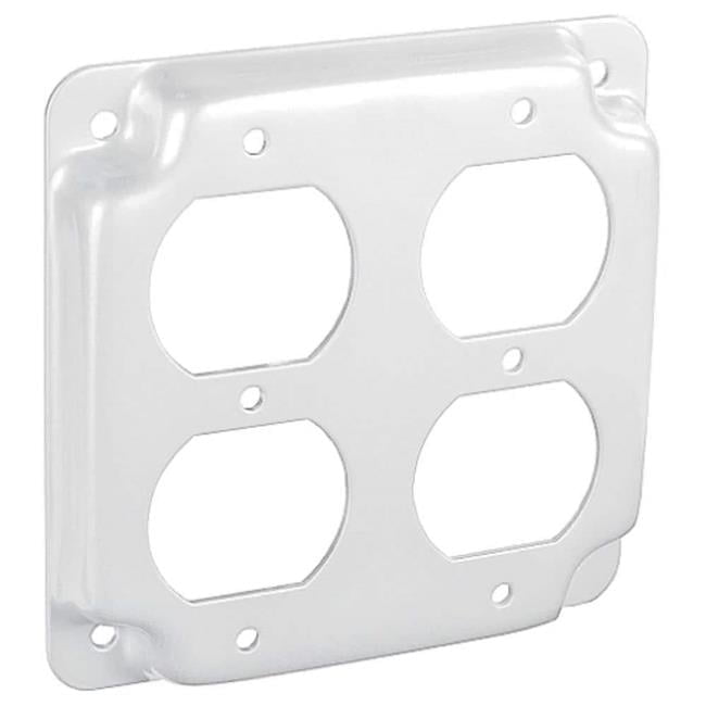 4 in. Steel Metallic Square 4-Outlet Box Cover - Walmart.com