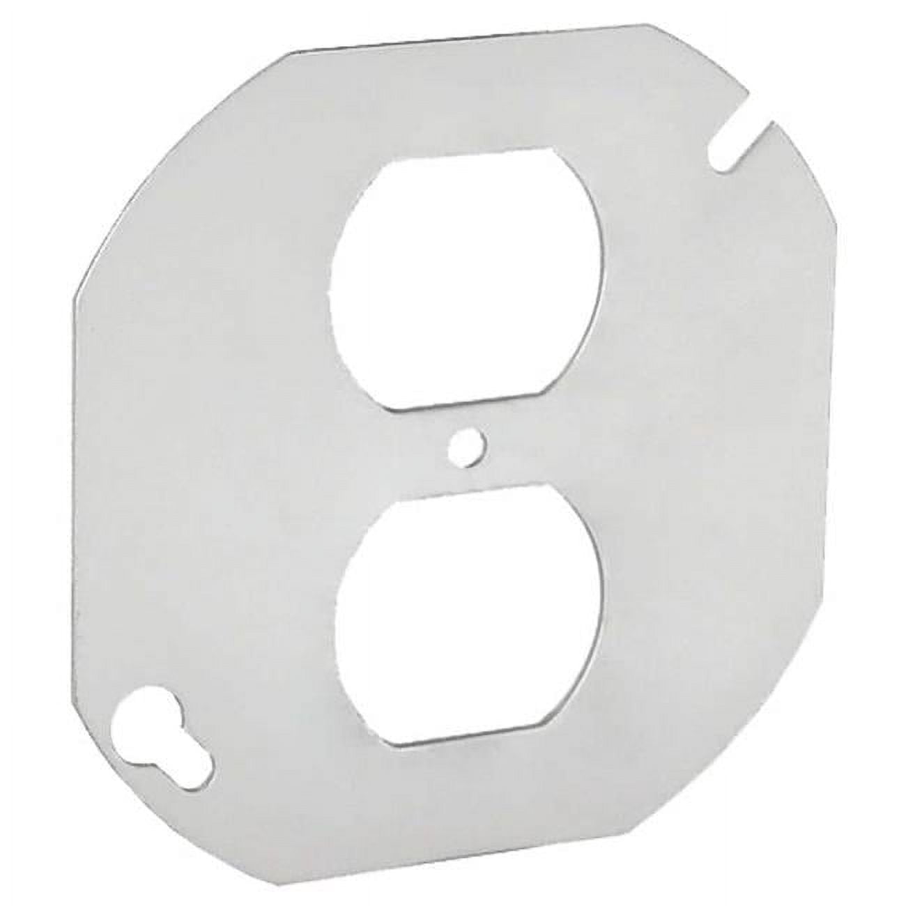 4 in. Steel Octagon 1-Gang Flat Blank Duplex Receptacle Cover - Walmart.com