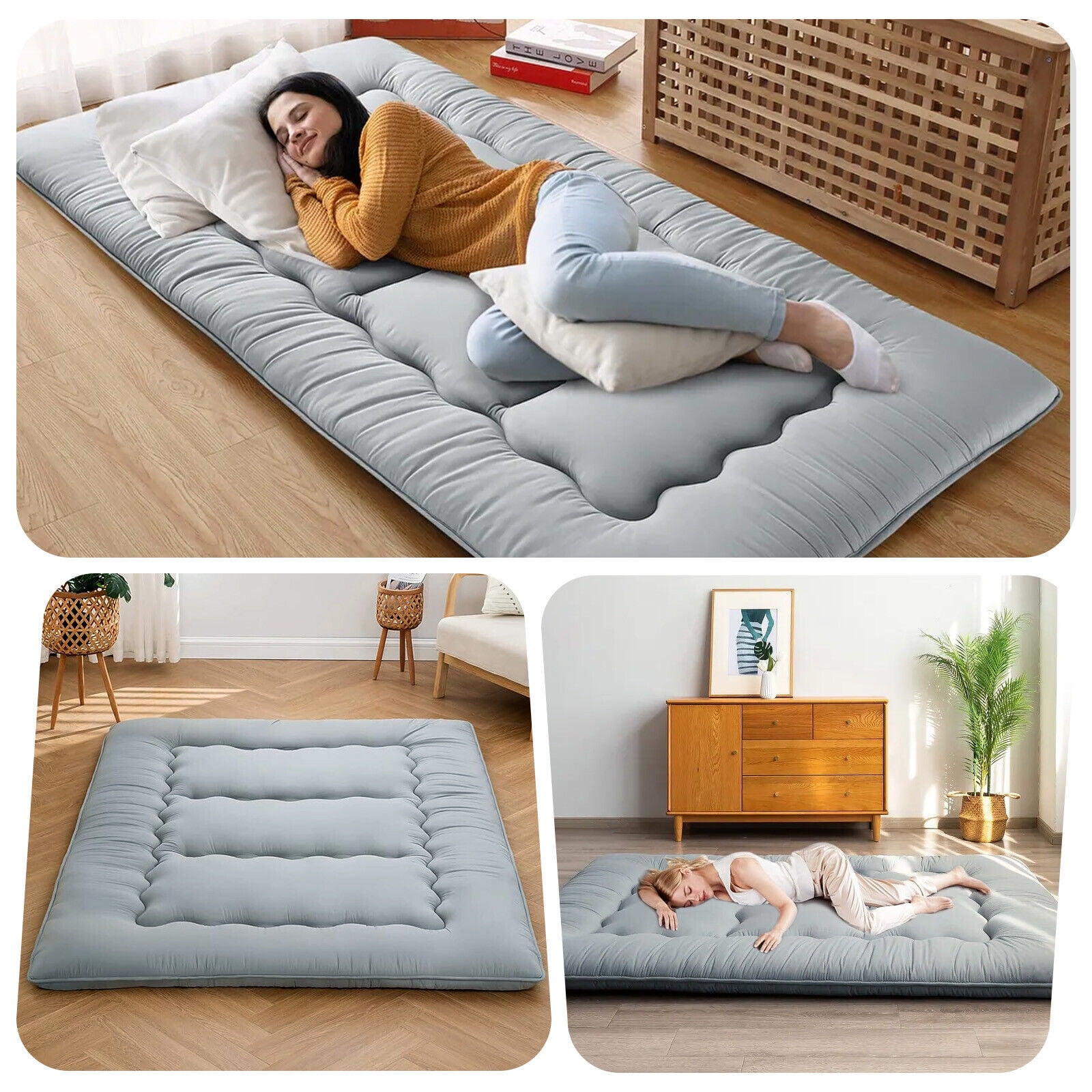 4 in Thick Japanese Floor Mattress Foldable Futon Mattress Sleeping ...