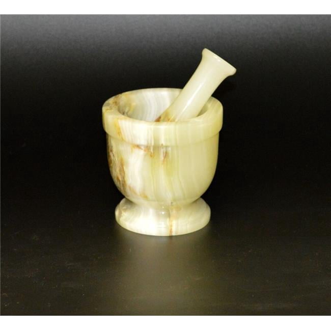 4 in. Traditional Style Mortar & Pestle Set, Light Green Onyx - Walmart.com